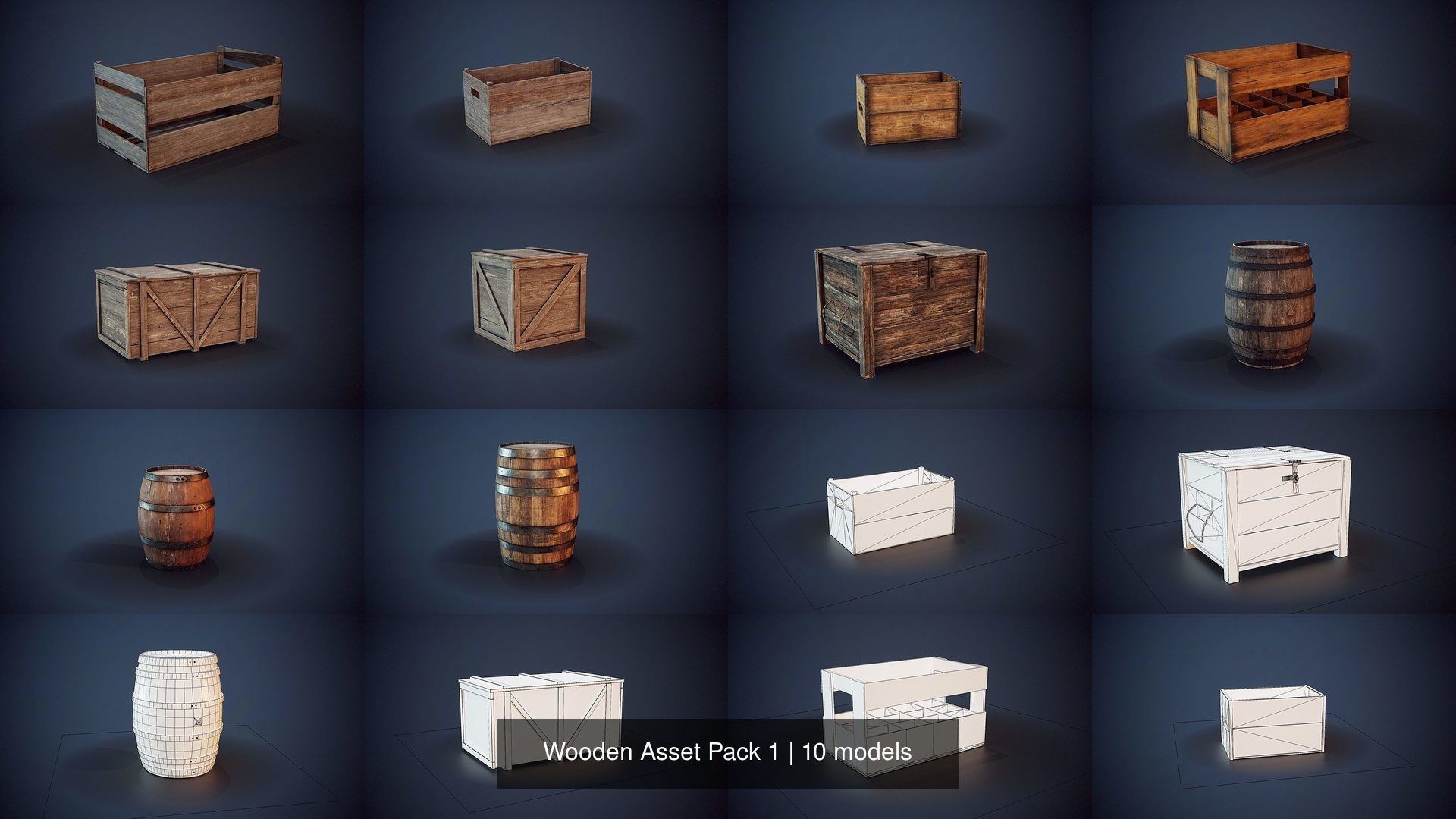 3D Model Collection Wooden Asset Pack 1 VR / AR / low-poly | CGTrader