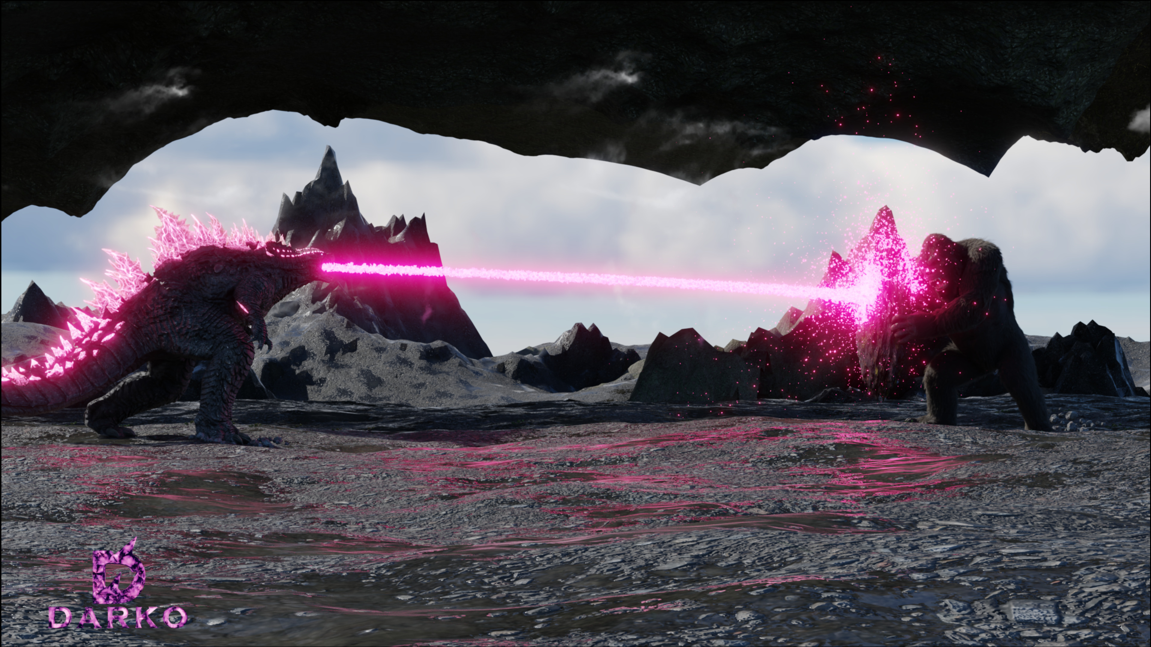 Evolve Godzilla and Kong 3D model free 3D model animated rigged | CGTrader