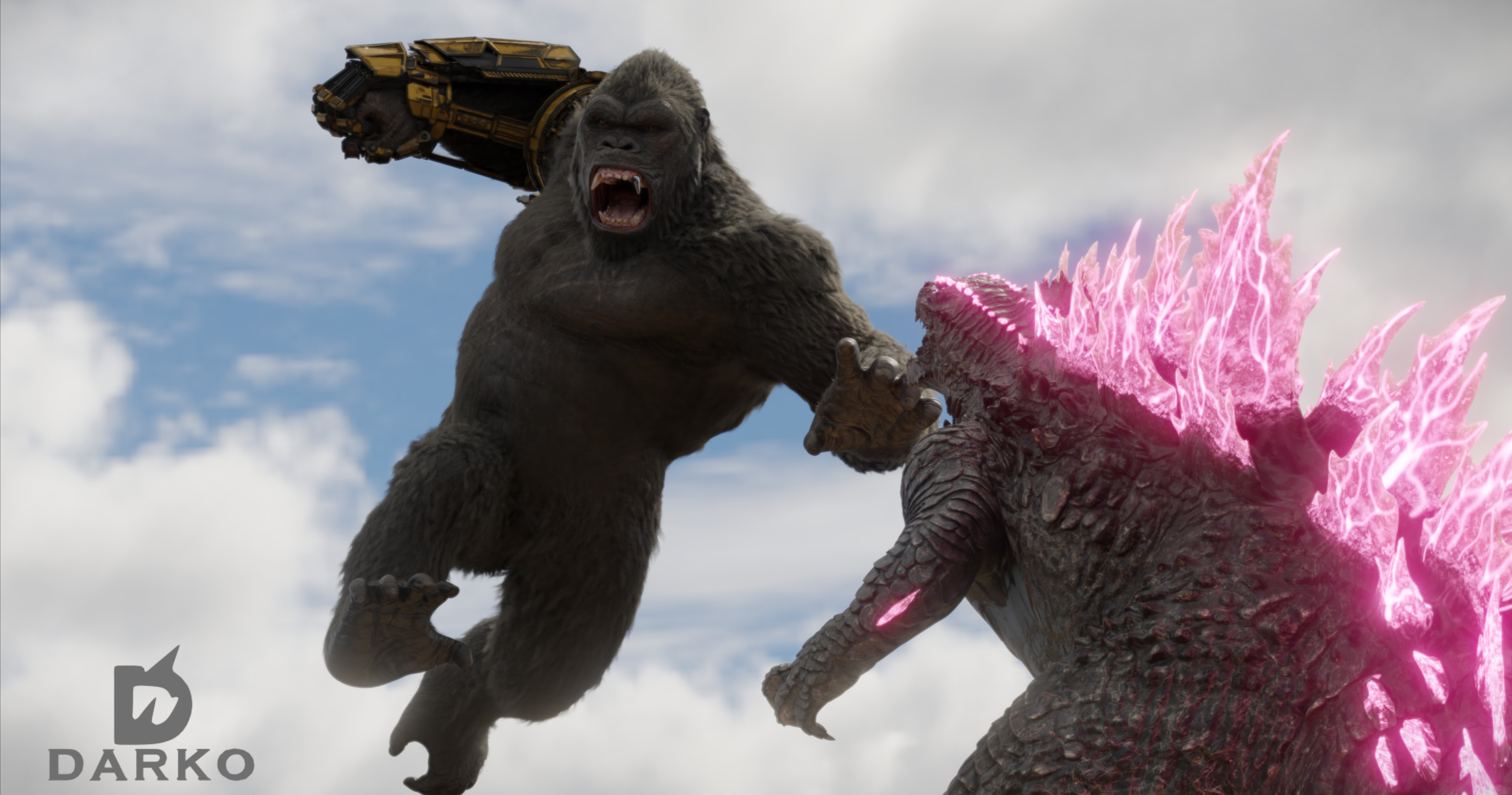 Evolve Godzilla and Kong 3D model free 3D model animated rigged | CGTrader