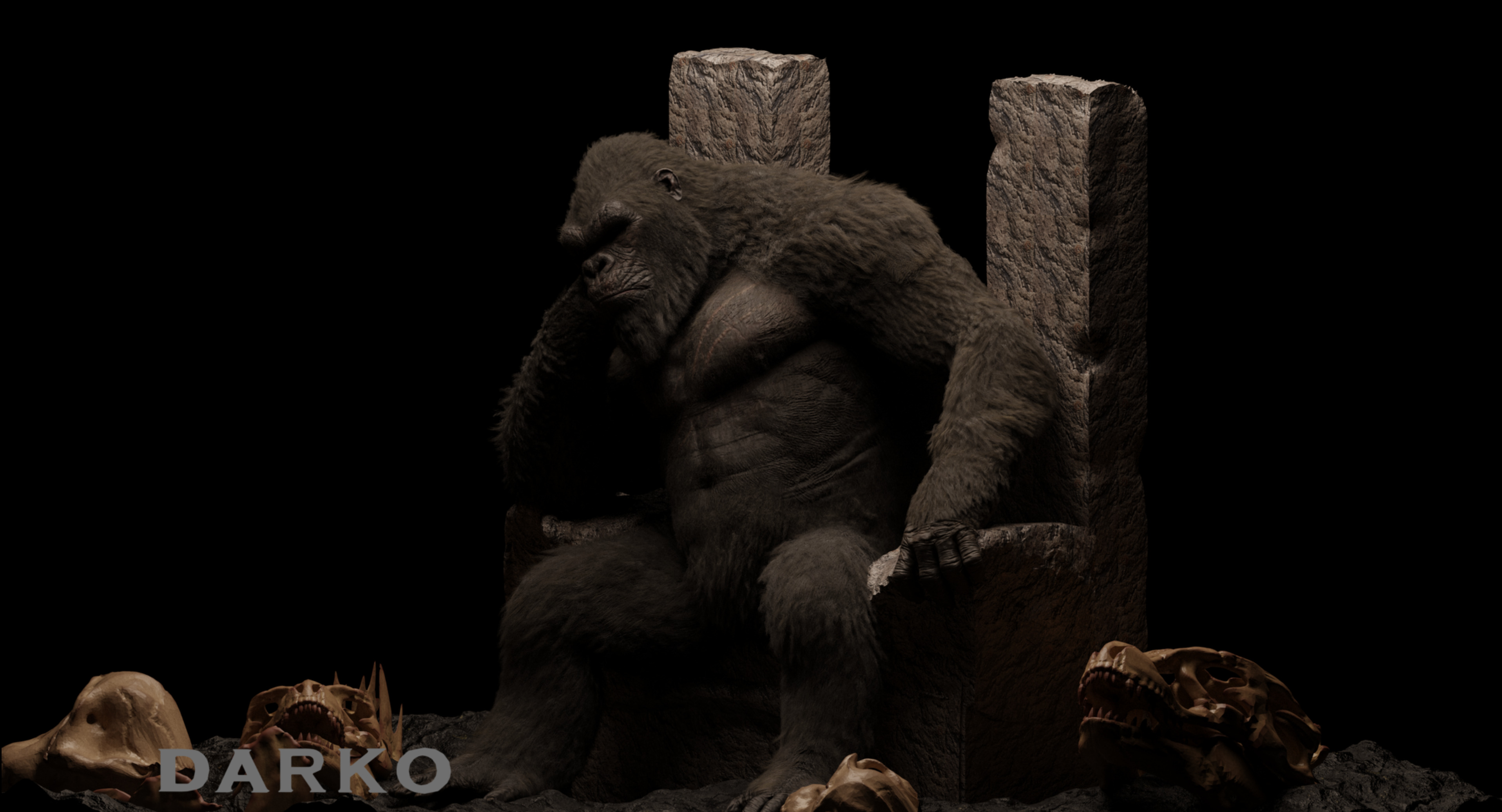Evolve Godzilla and Kong 3D model free 3D model animated rigged | CGTrader