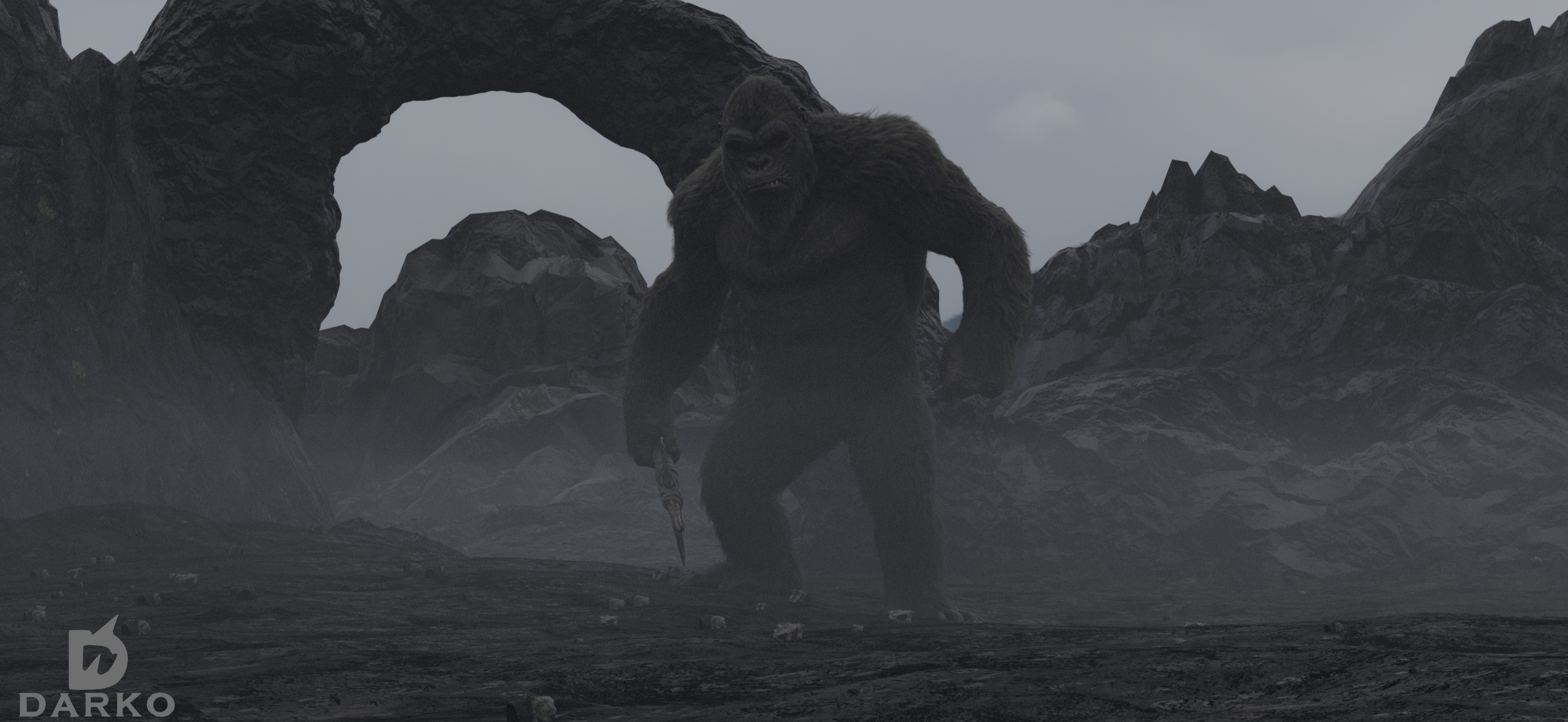 Evolve Godzilla and Kong 3D model free 3D model animated rigged | CGTrader