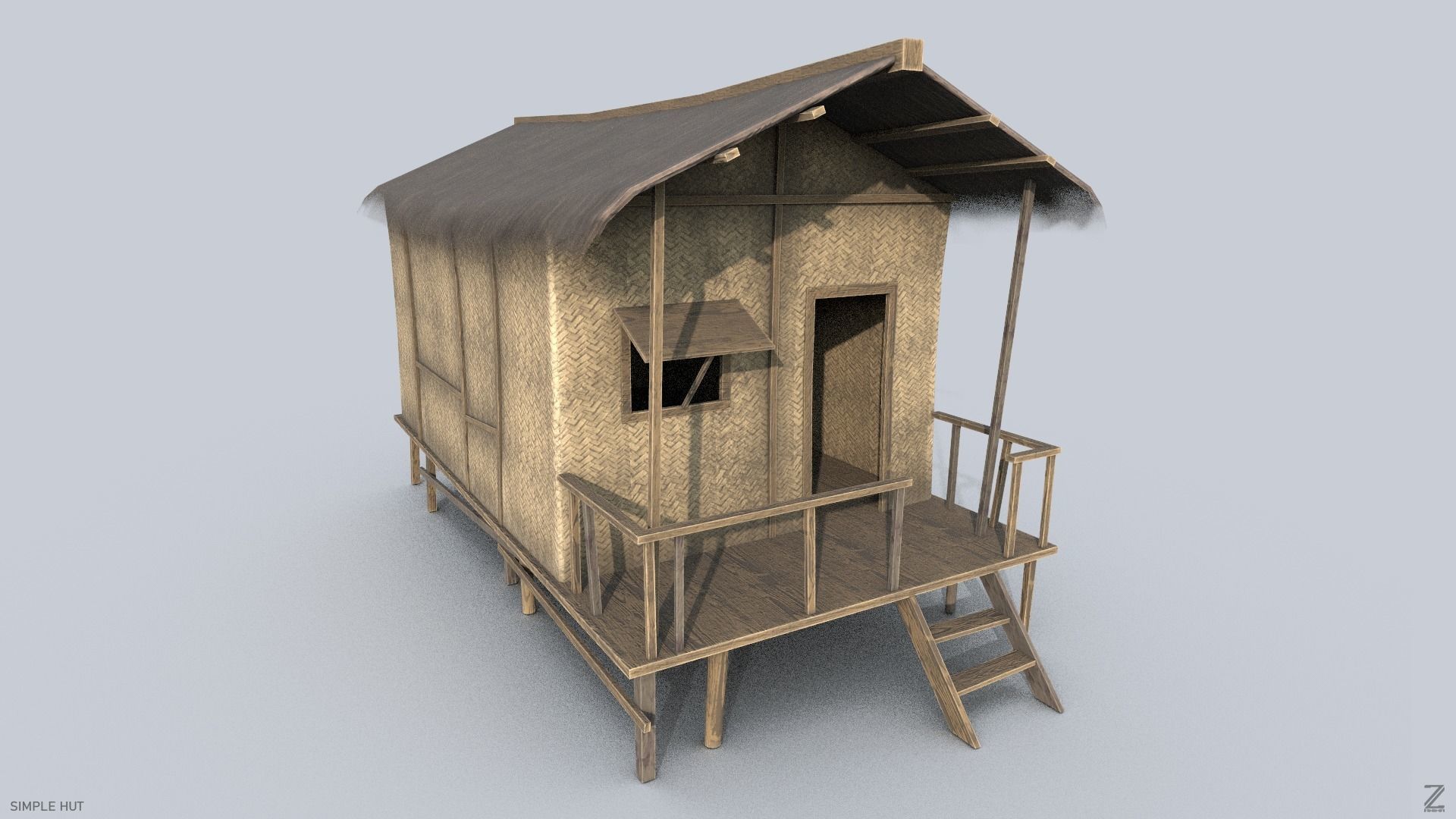 3D model Simple hut VR / AR / low-poly | CGTrader