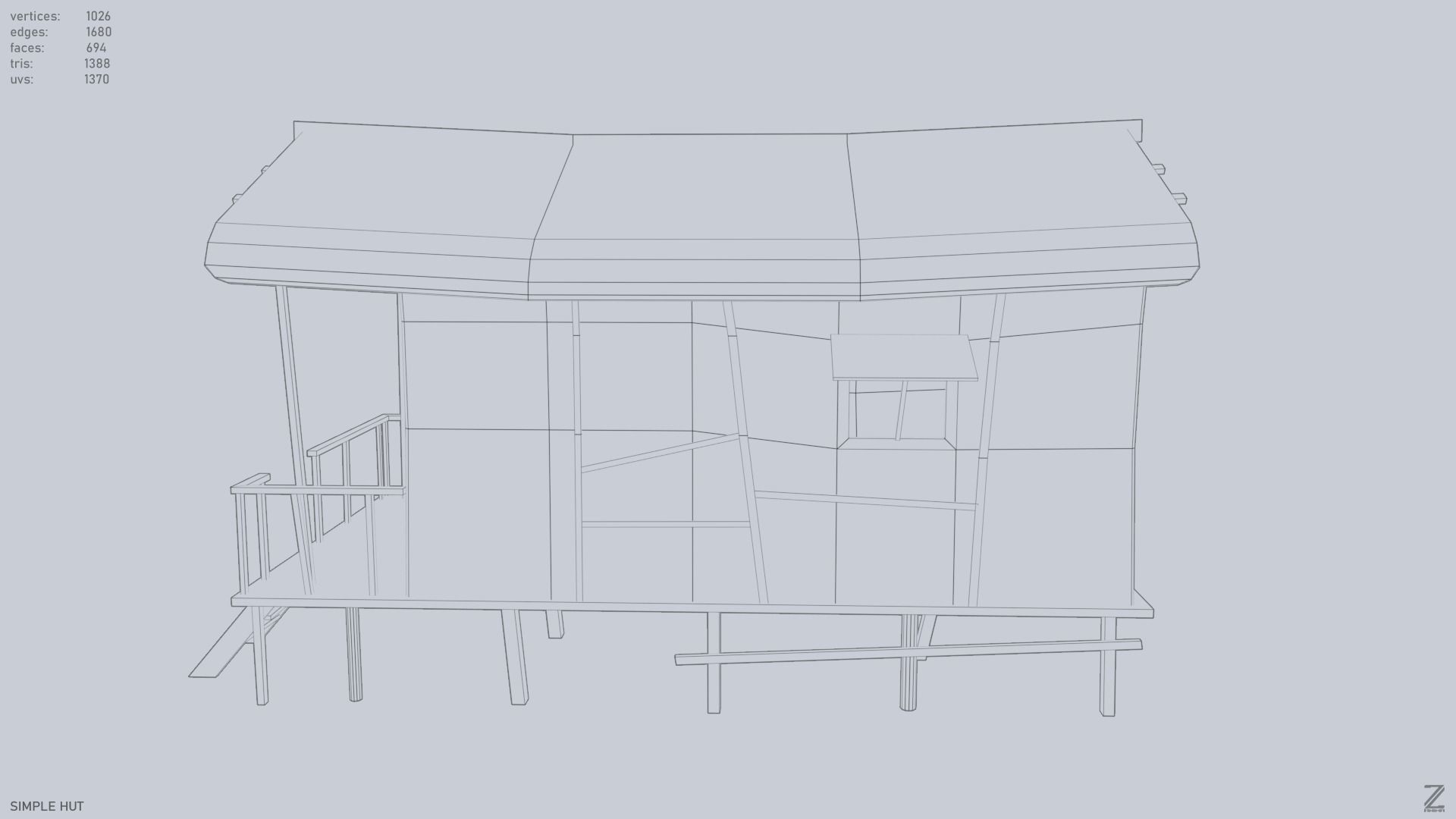 3D model Simple hut VR / AR / low-poly | CGTrader