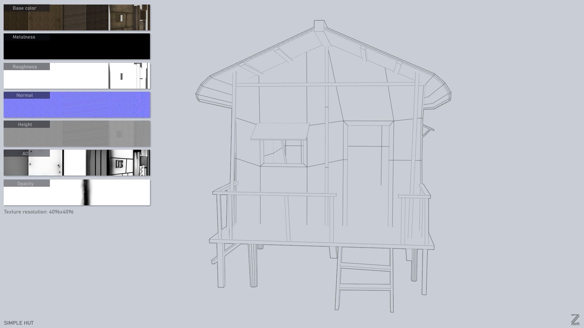 3D model Simple hut VR / AR / low-poly | CGTrader