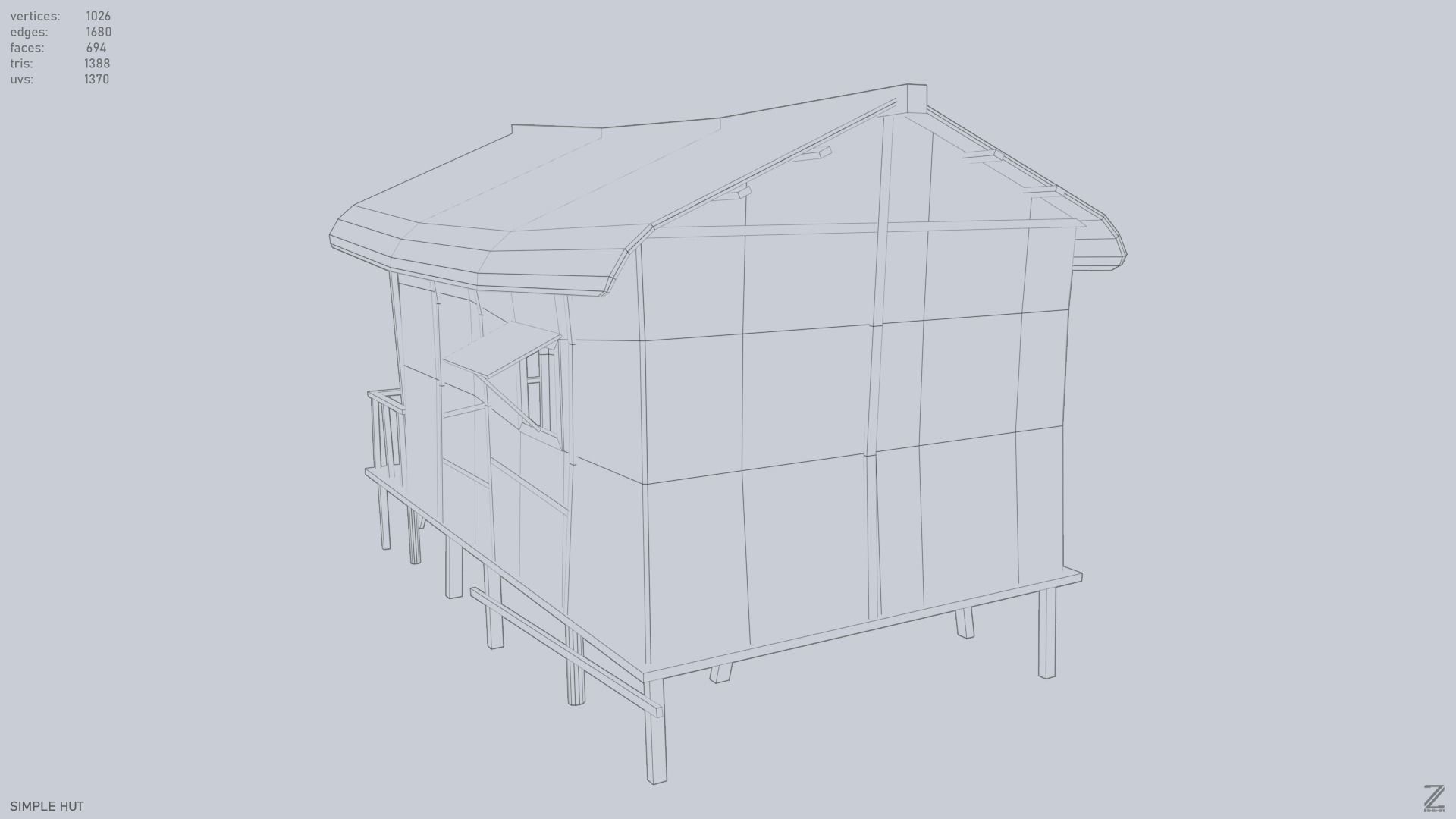 3D model Simple hut VR / AR / low-poly | CGTrader