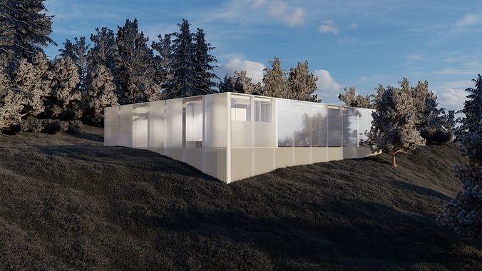 Modern Glass House 3D model | CGTrader