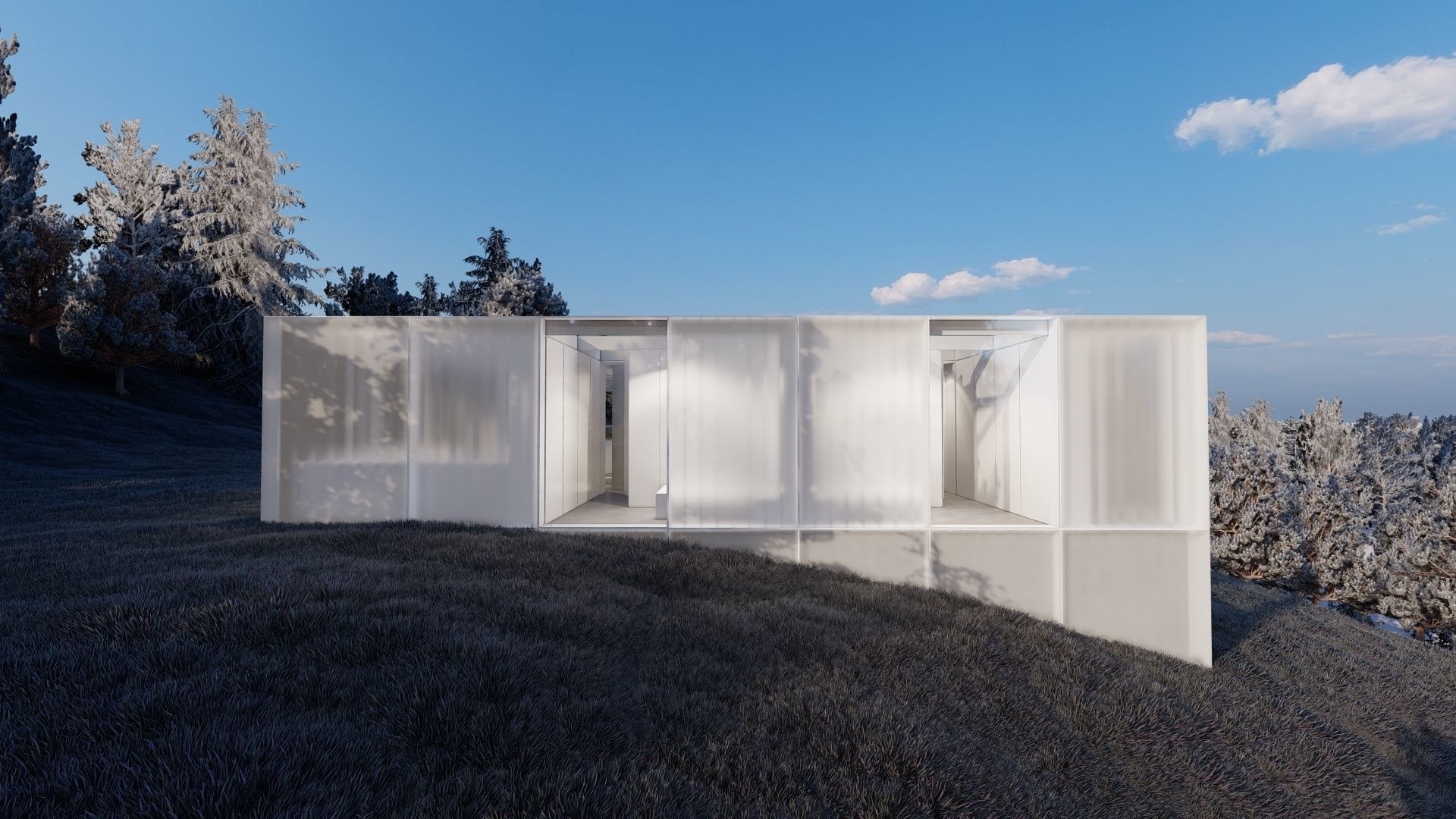 Modern Glass House 3D model | CGTrader