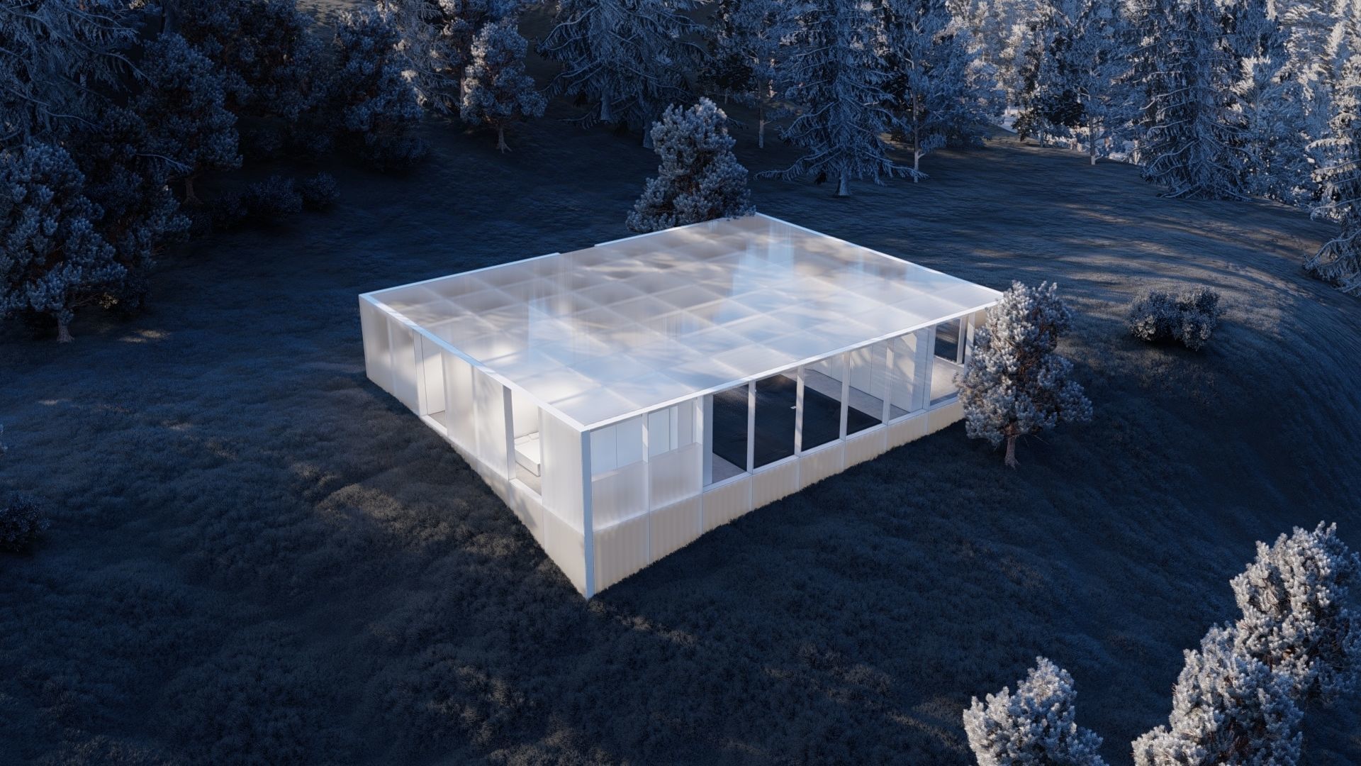 Modern Glass House 3D model | CGTrader