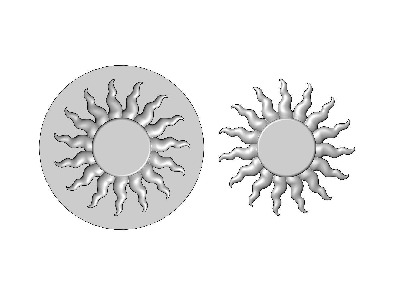 Mold sun onlay relief 3D model 3D printable | CGTrader