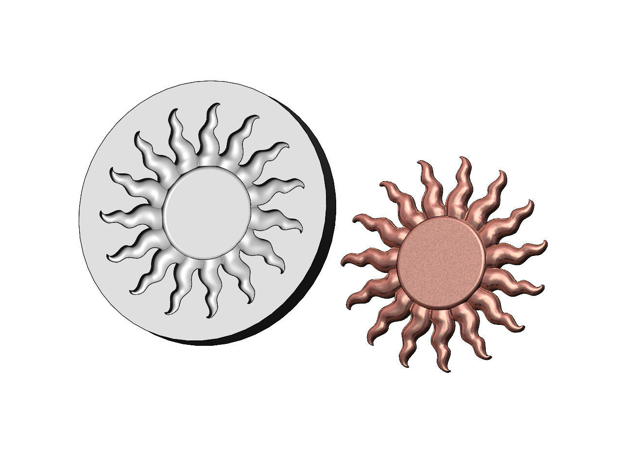 Mold sun onlay relief 3D model 3D printable | CGTrader