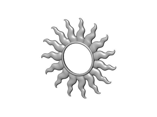Sun frame relief 3D model 3D printable | CGTrader