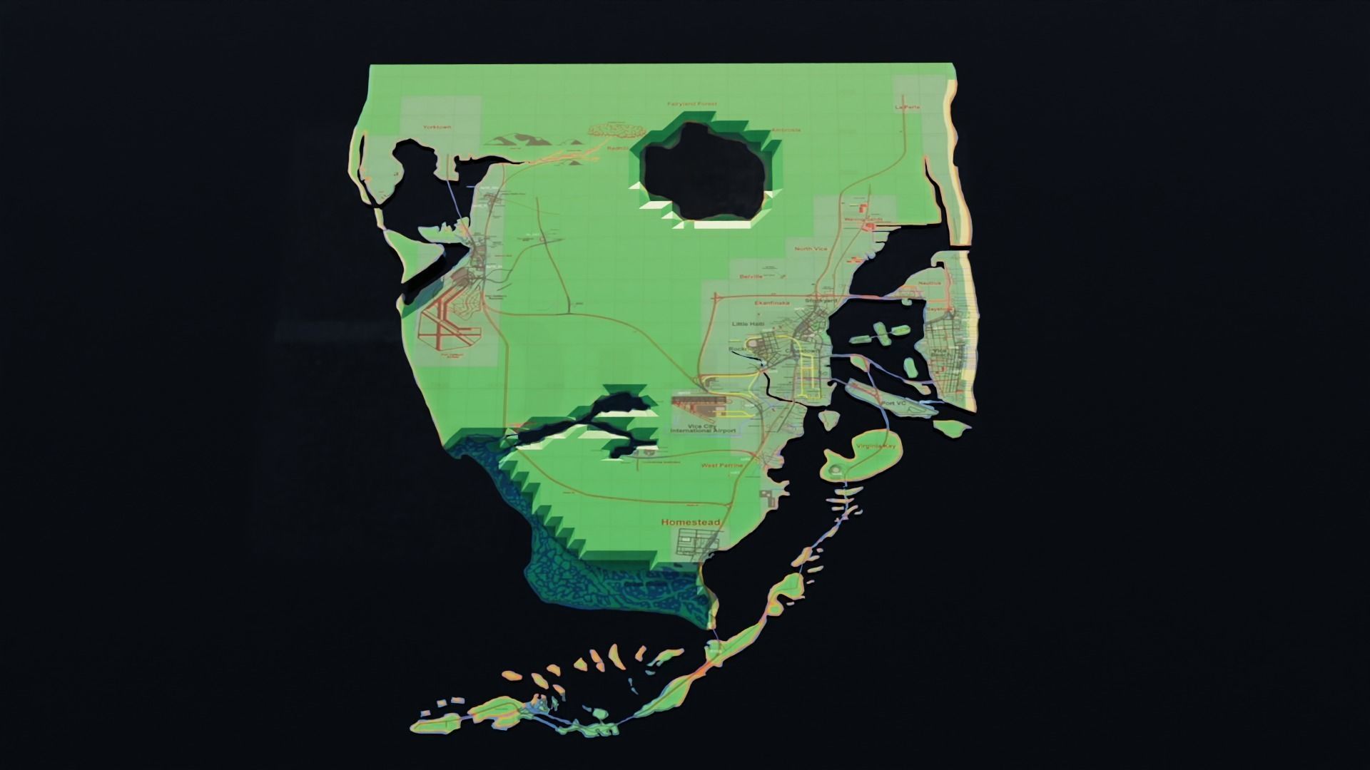 I Create GTA 6 2d Map into 3d Map 3D model | CGTrader