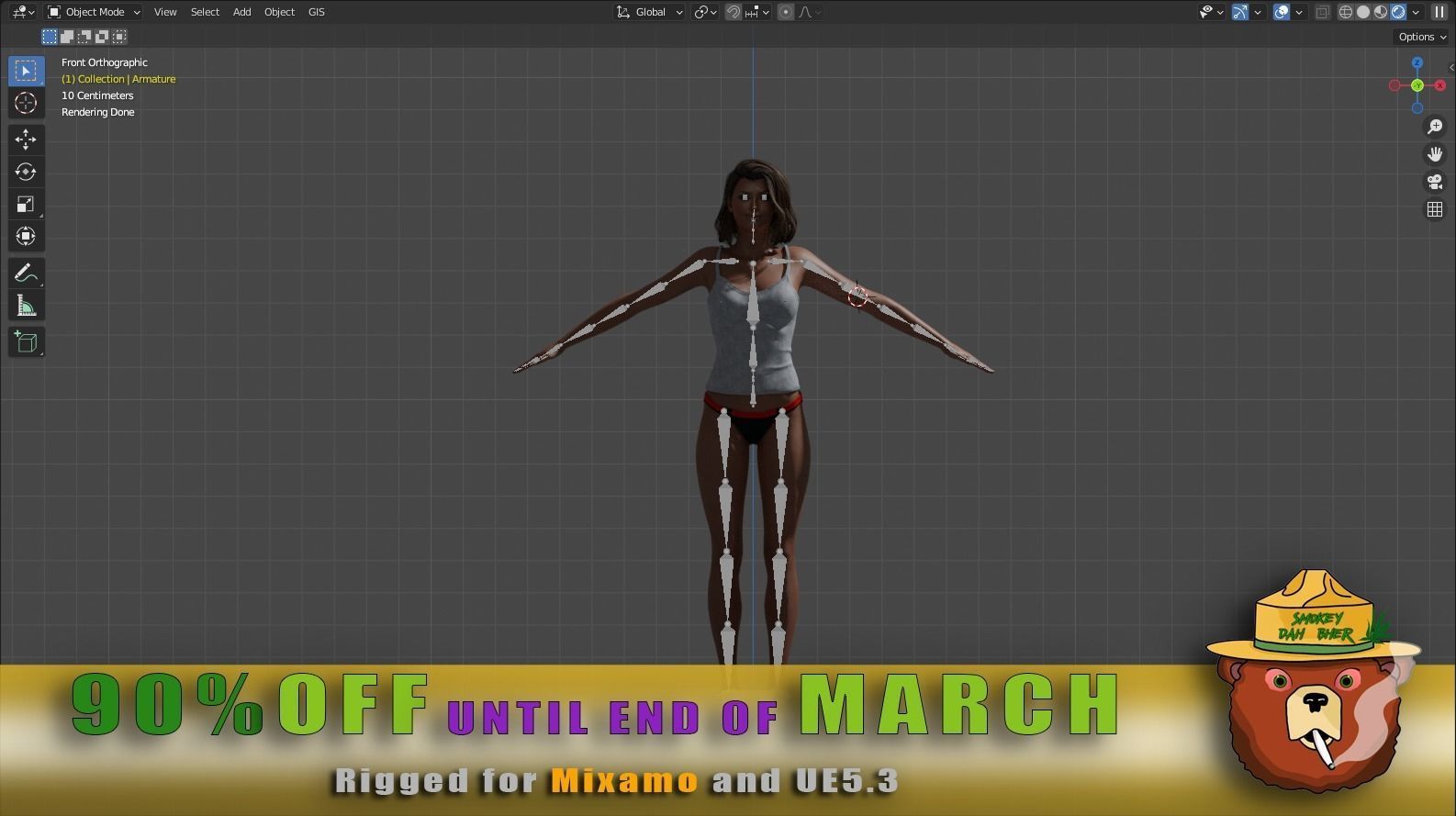 3D model Dark Skinned Female-Caroline-Rigged-Animated VR / AR / low-poly | CGTrader