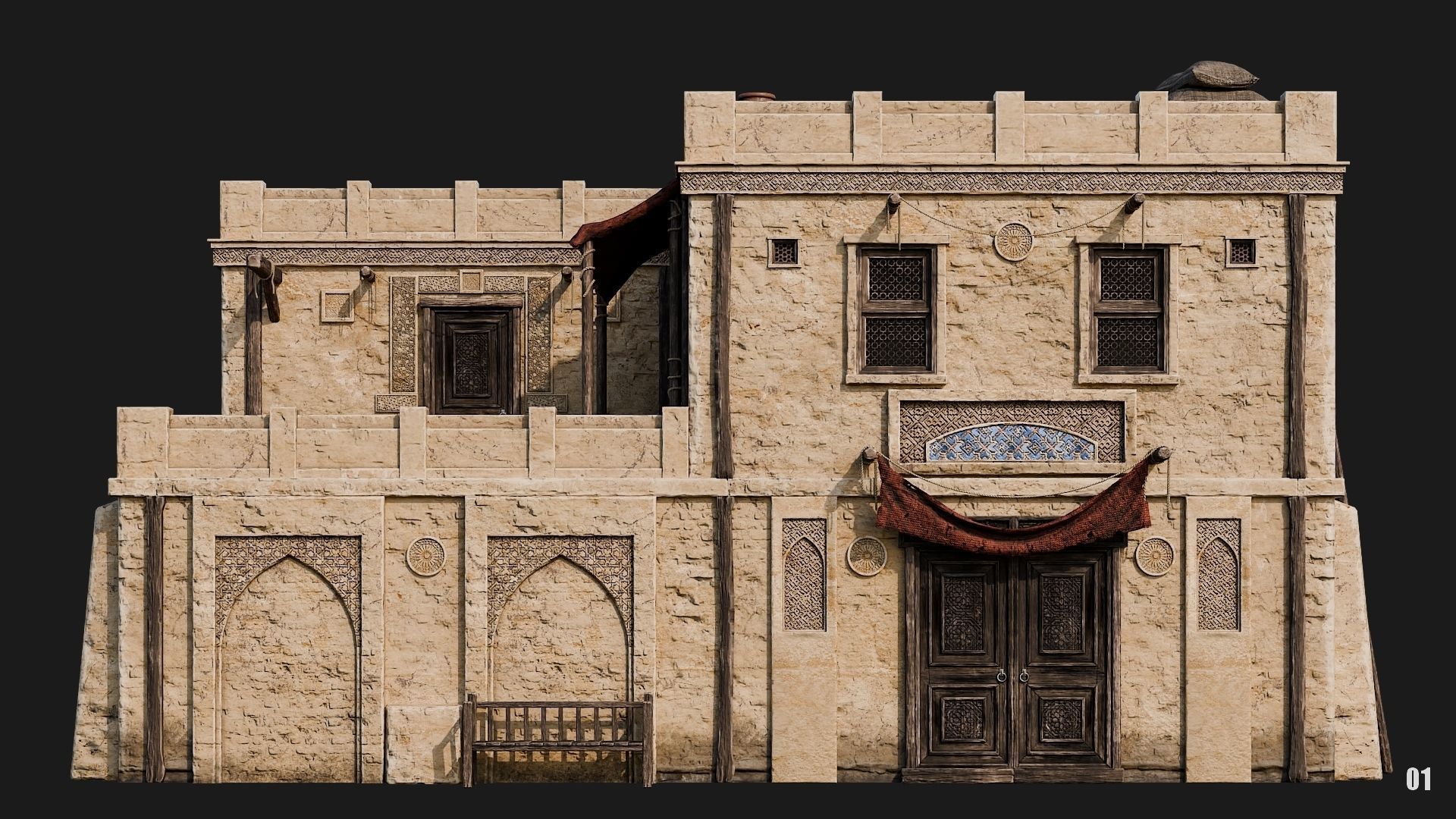 3D model 40-Arabic Houses Pack 4K PBR VR / AR / low-poly | CGTrader