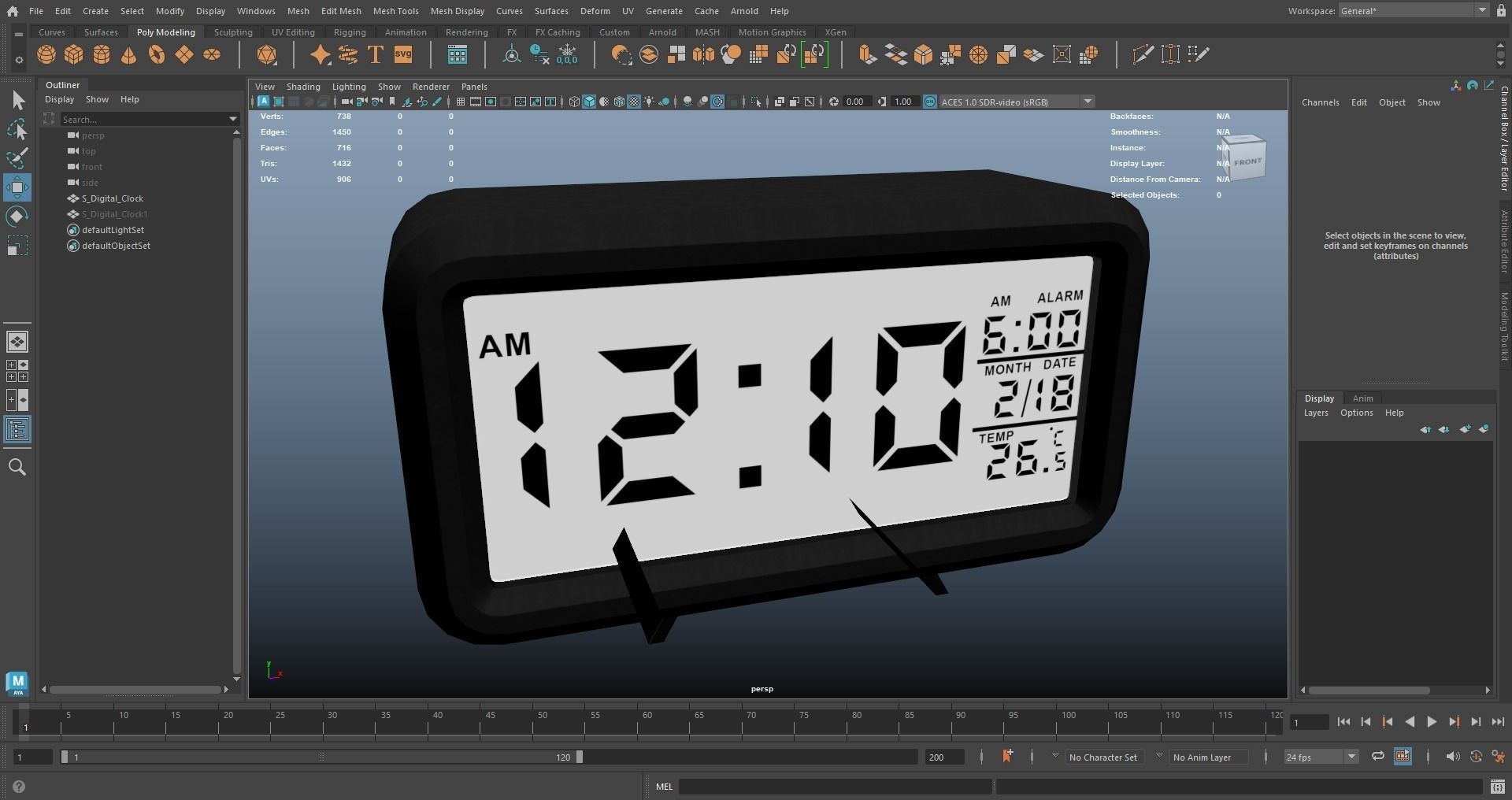 3D model 3D Digital Clock Low Poly AR VR VR / AR / low-poly | CGTrader