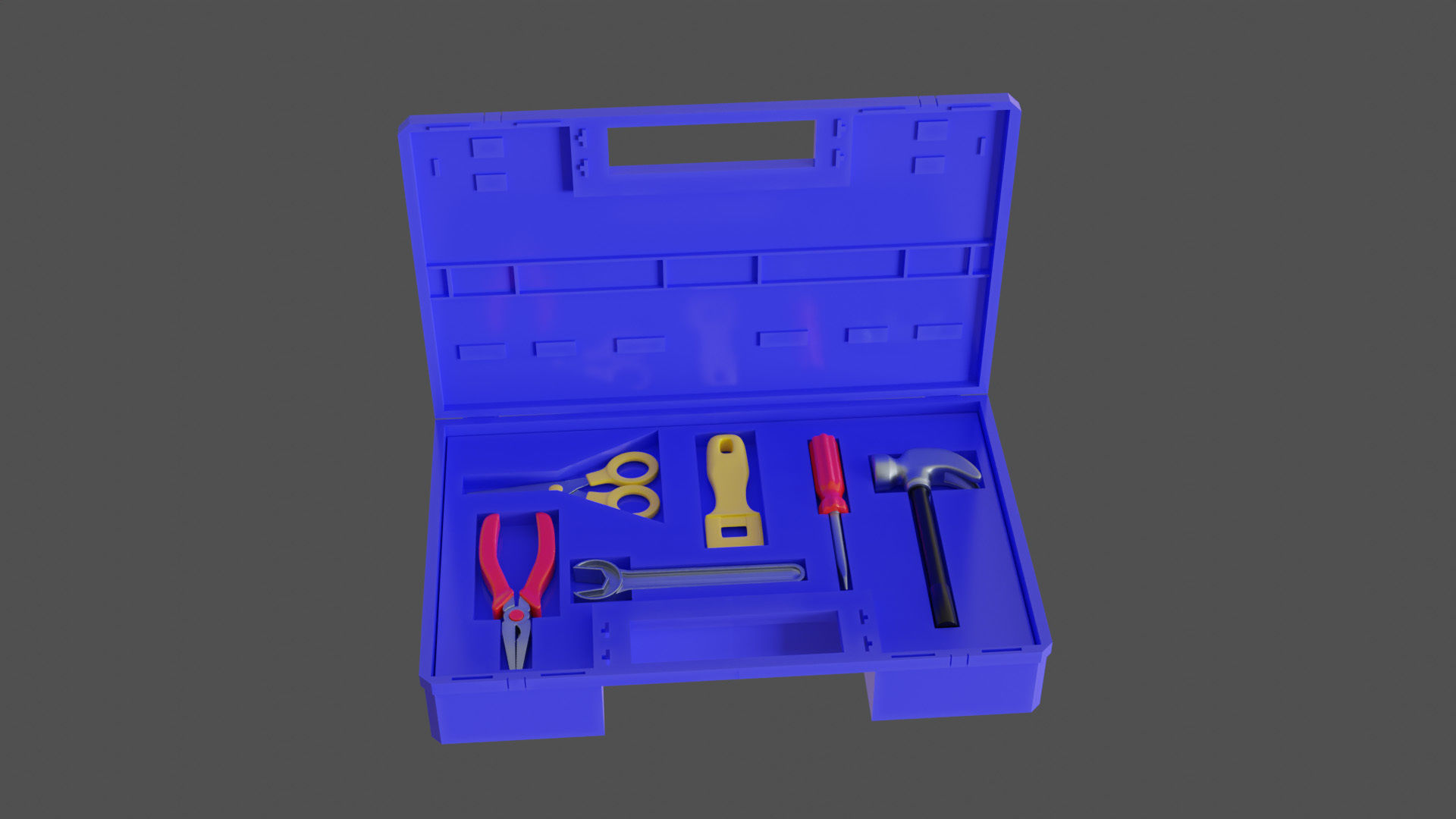 children fixing Toy Tool Set 3D model | CGTrader