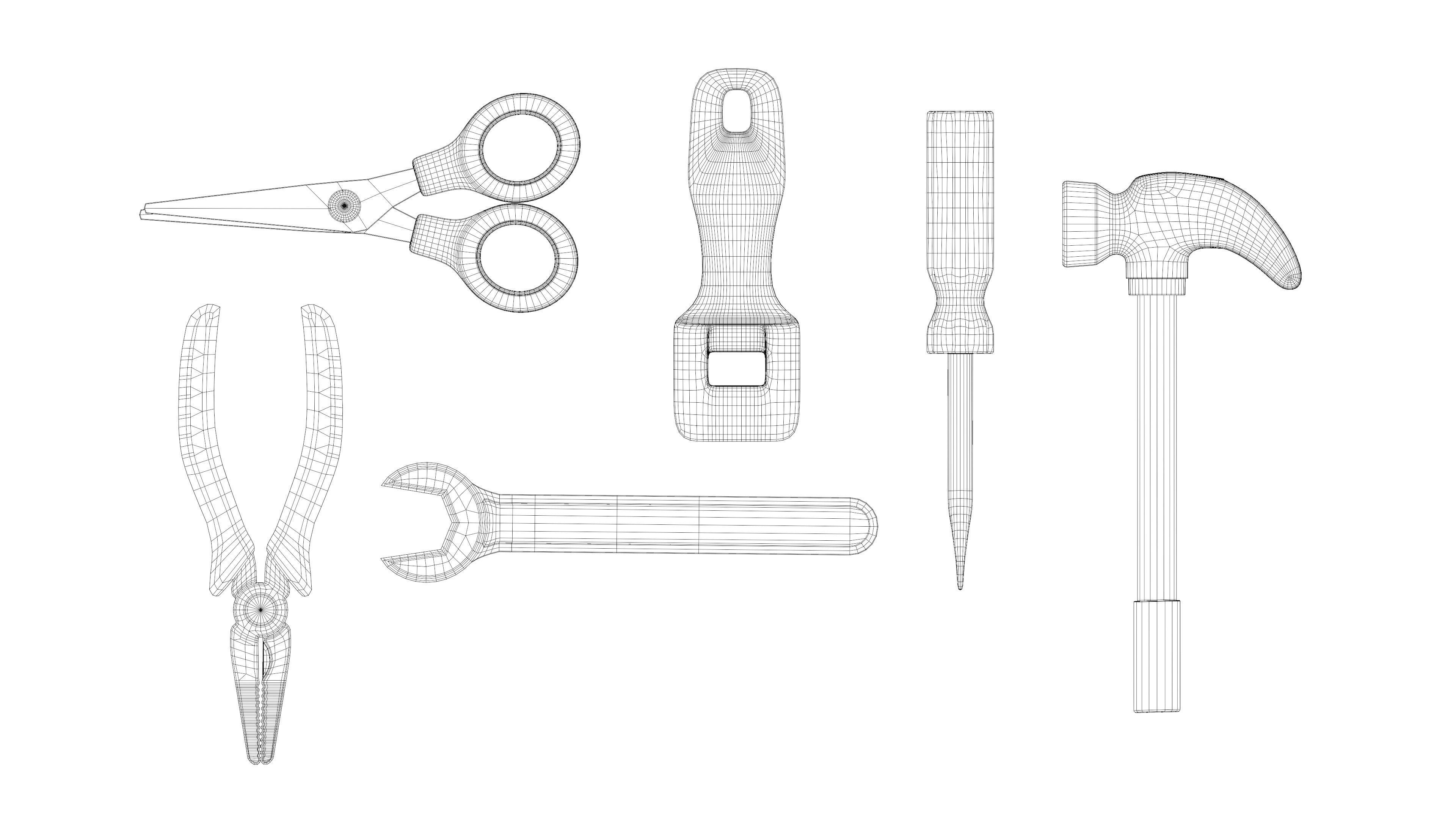 children fixing Toy Tool Set 3D model | CGTrader