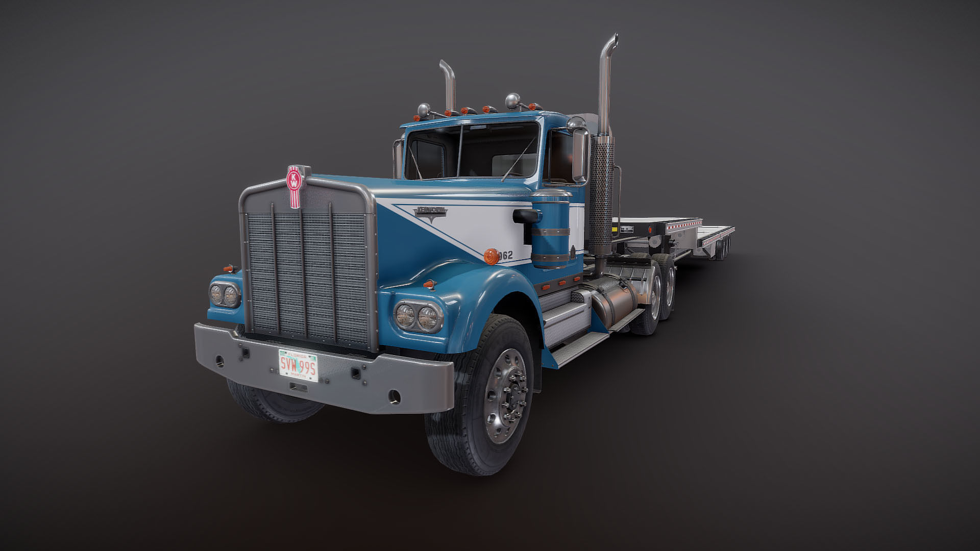 3D model Kenworth W900A dropdeck 1980 VR / AR / low-poly | CGTrader