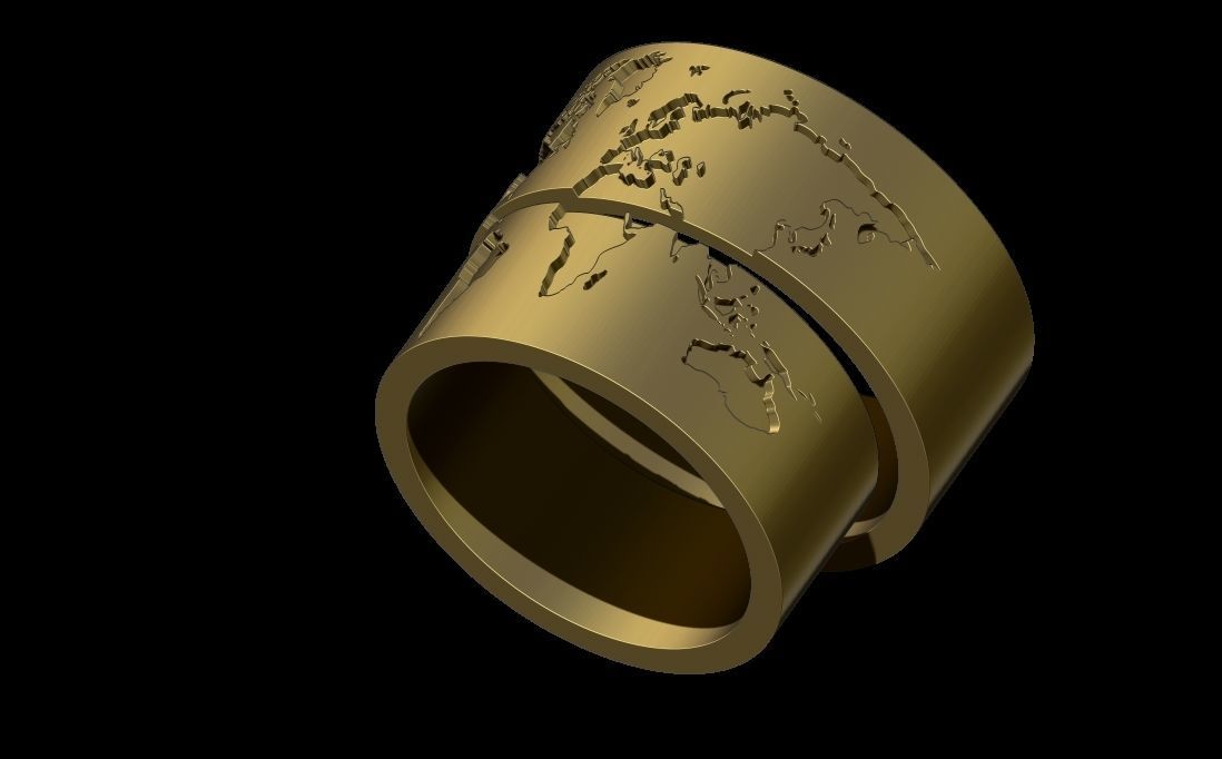 WORLD MAP RINGS 3D model 3D printable | CGTrader