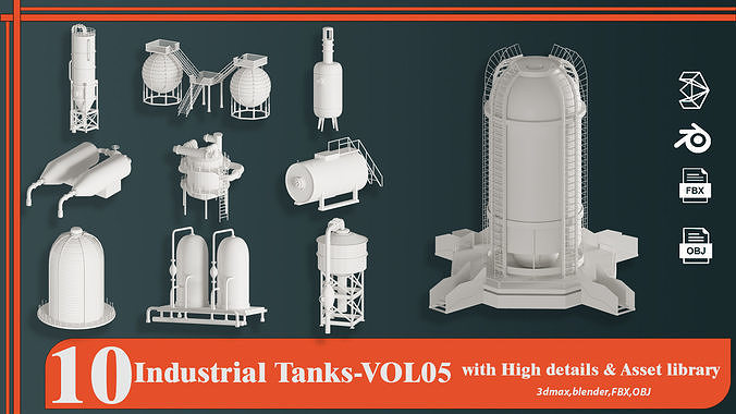 3D model Industrial Tanks VOL-05 VR / AR / low-poly | CGTrader