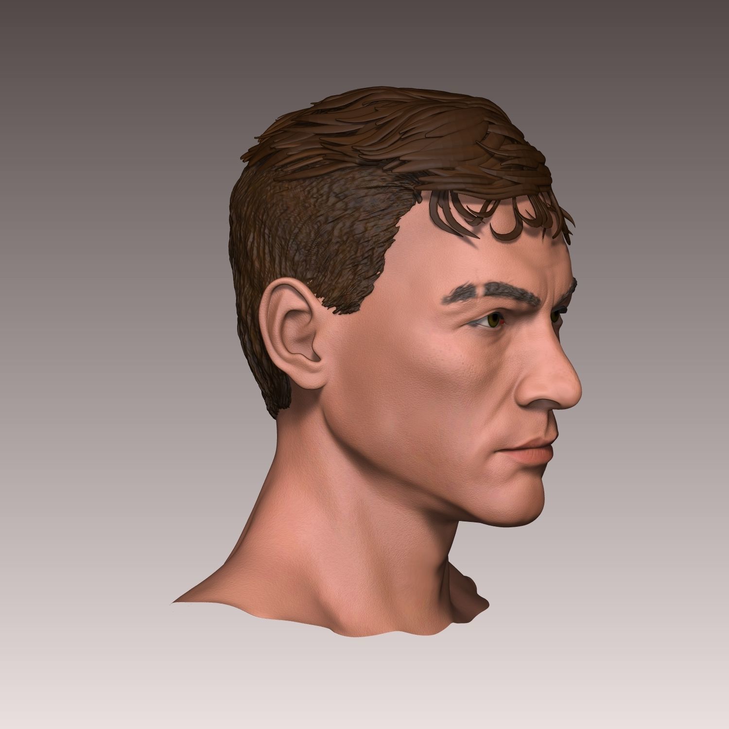 Jean Claude Van Damme Young Bloodsport Normal and Rage Head 3D model 3D ...