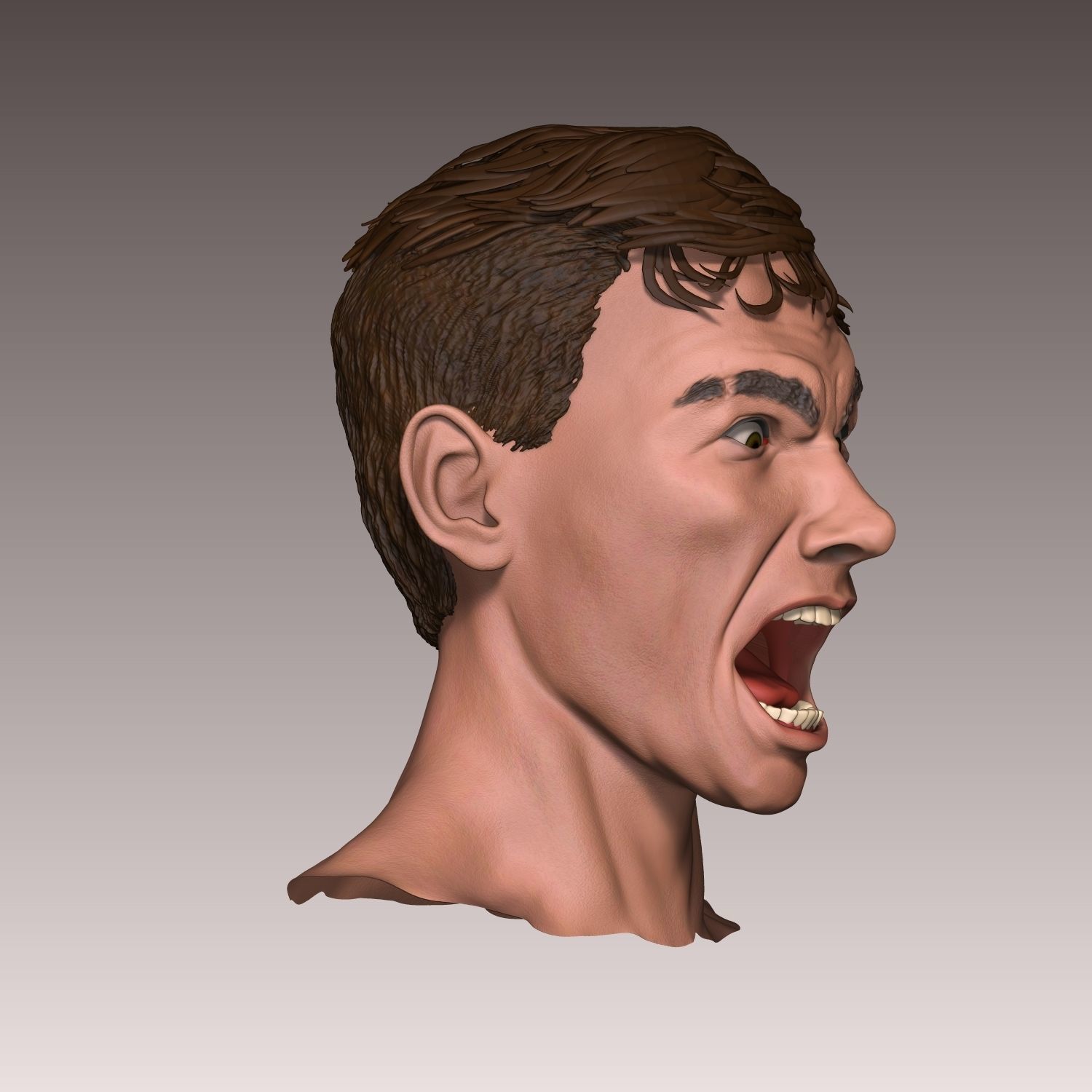 Jean Claude Van Damme Young Bloodsport Normal and Rage Head 3D model 3D ...