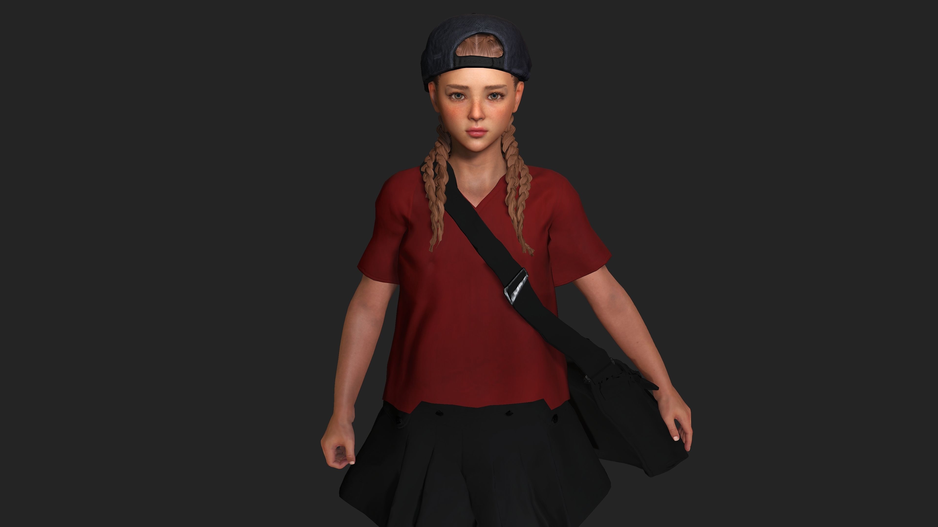 3D model AAA 3D REALISTIC CHARACTER - TEENAGER KIDS BOYISH GIRL CHILD ...