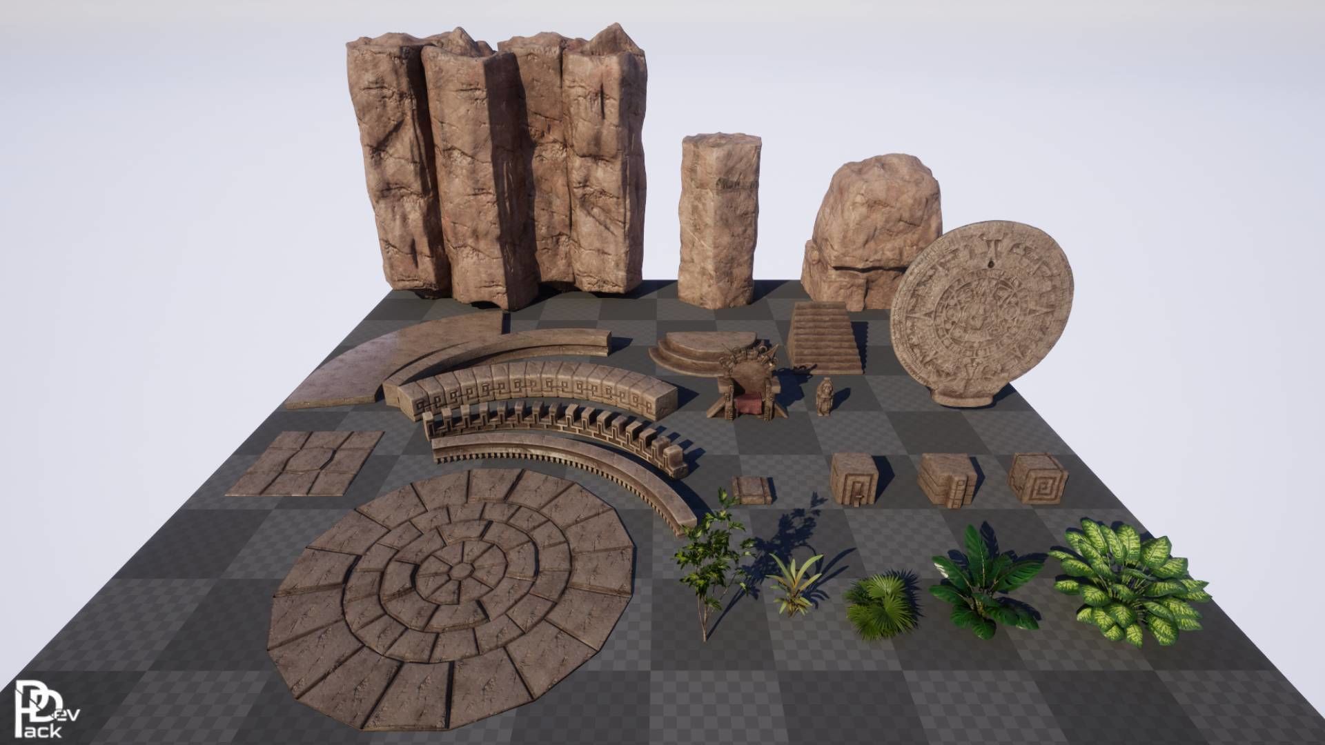 3D model Aztec Temple Interior 24 Assets VR / AR / low-poly | CGTrader