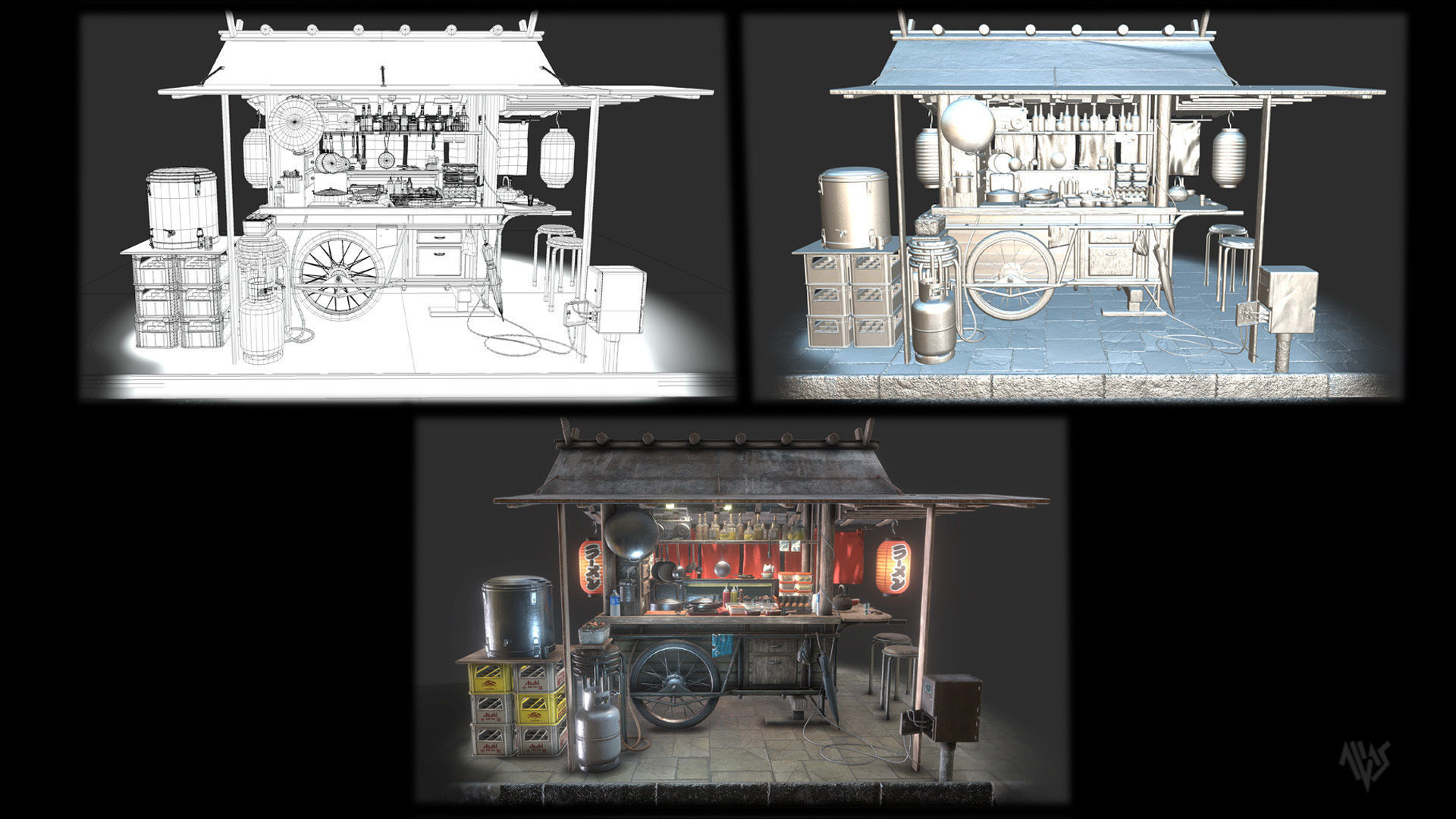 3D model Ramen Food Cart VR / AR / low-poly | CGTrader
