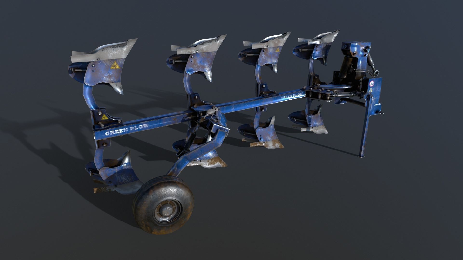 3D model Mechanical Rotary Plow VR / AR / low-poly | CGTrader