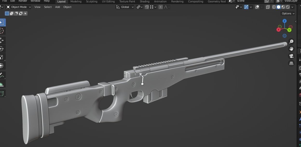 AWM Sniper Rifle----Incomplete free 3D model | CGTrader