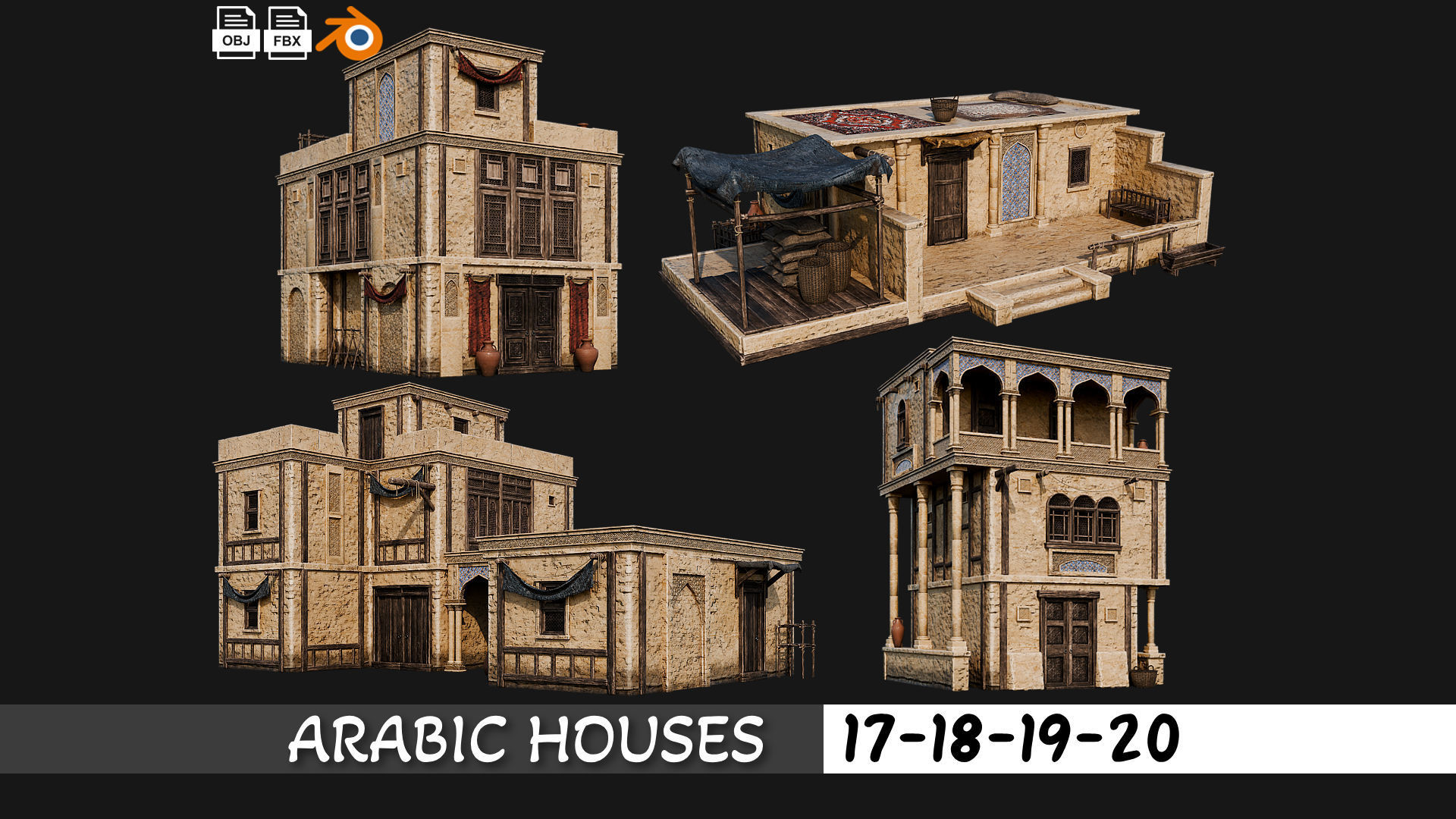3D model 17-20 - Arabic Houses 4K VR / AR / low-poly | CGTrader