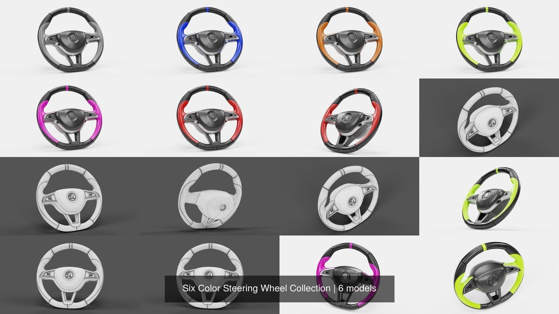 Six Color Steering Wheel Collection | CGTrader