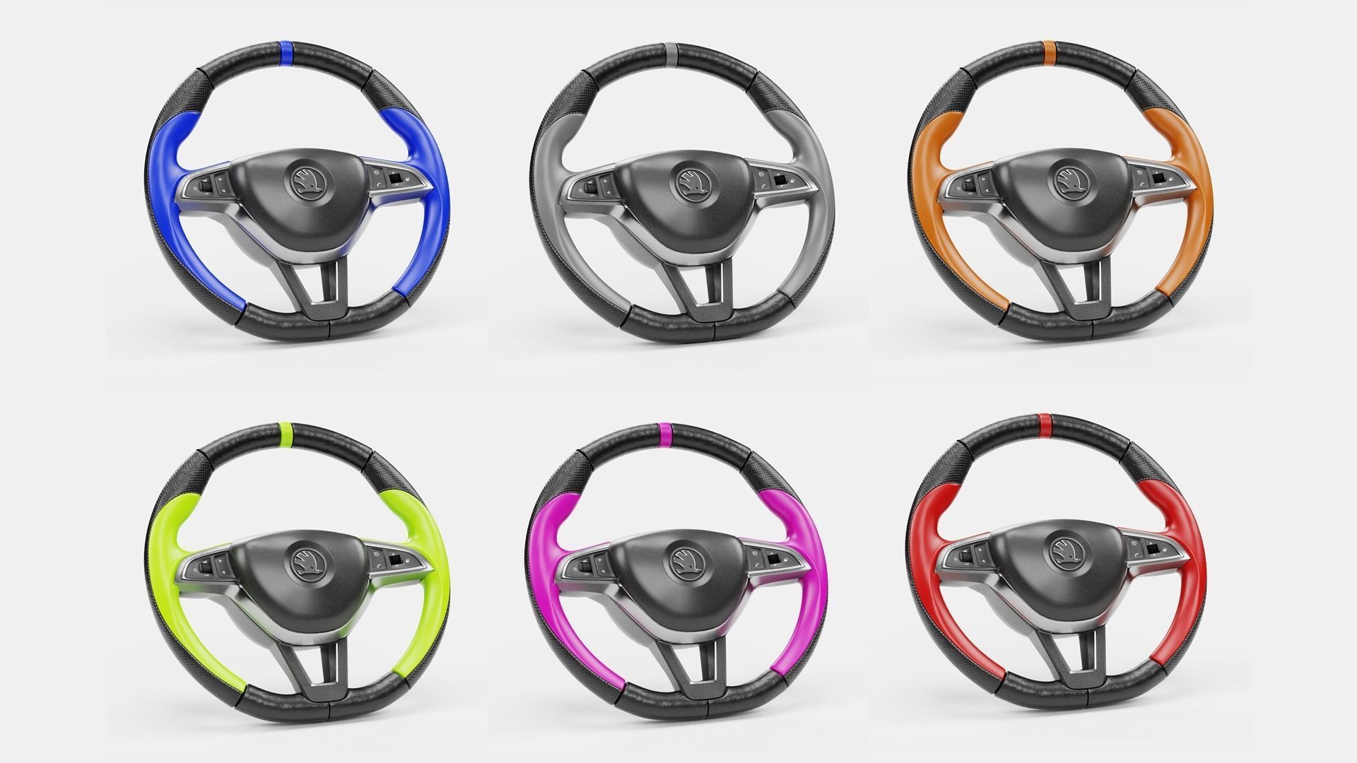 Six Color Steering Wheel Collection | CGTrader
