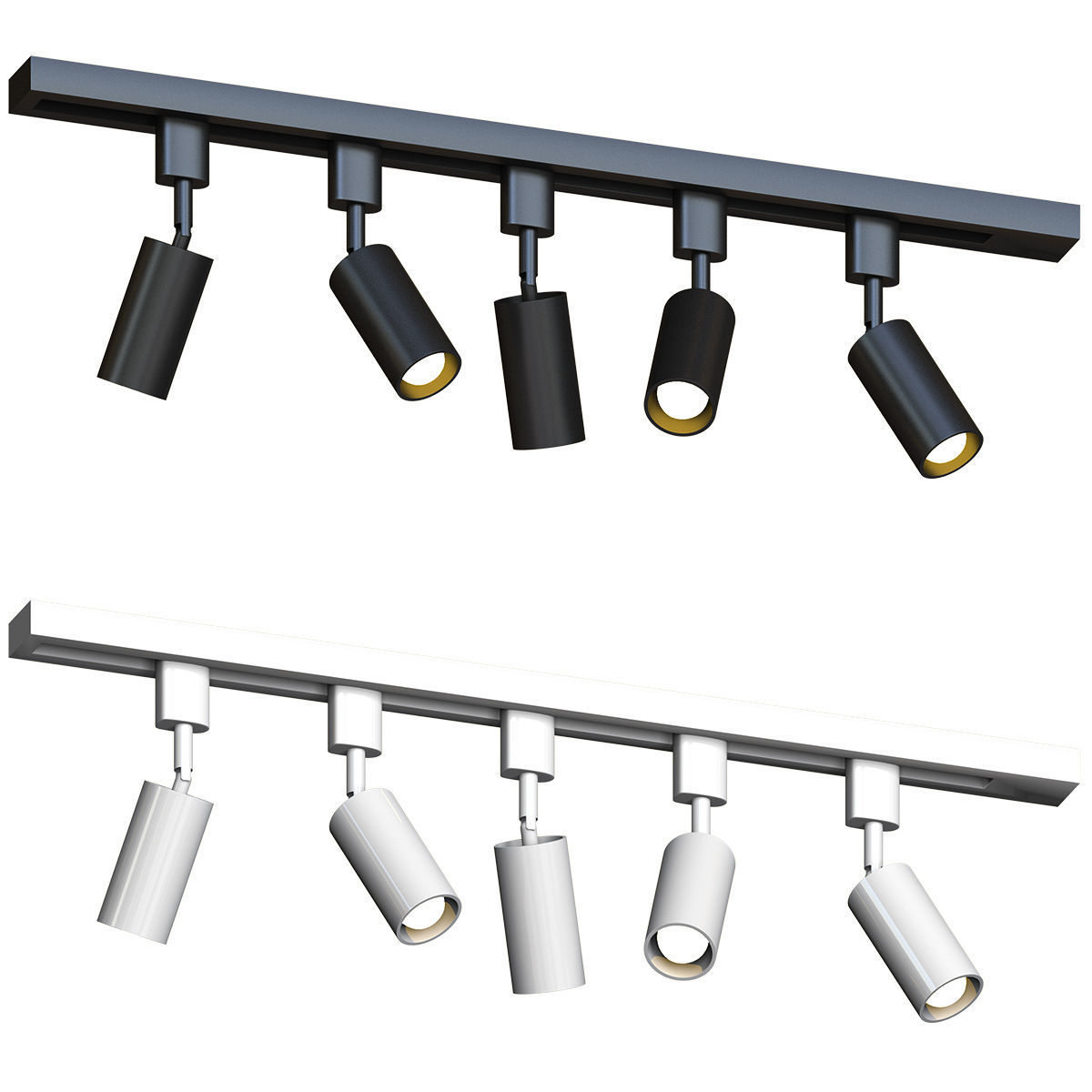 Nordic Style Tubular LED Track Lamp Metallic 3D model | CGTrader