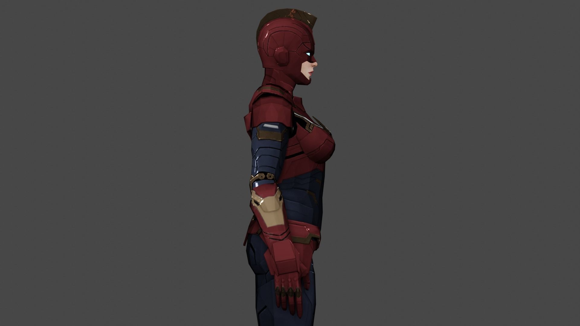 Captain Marvel 3D Model 3D model rigged | CGTrader