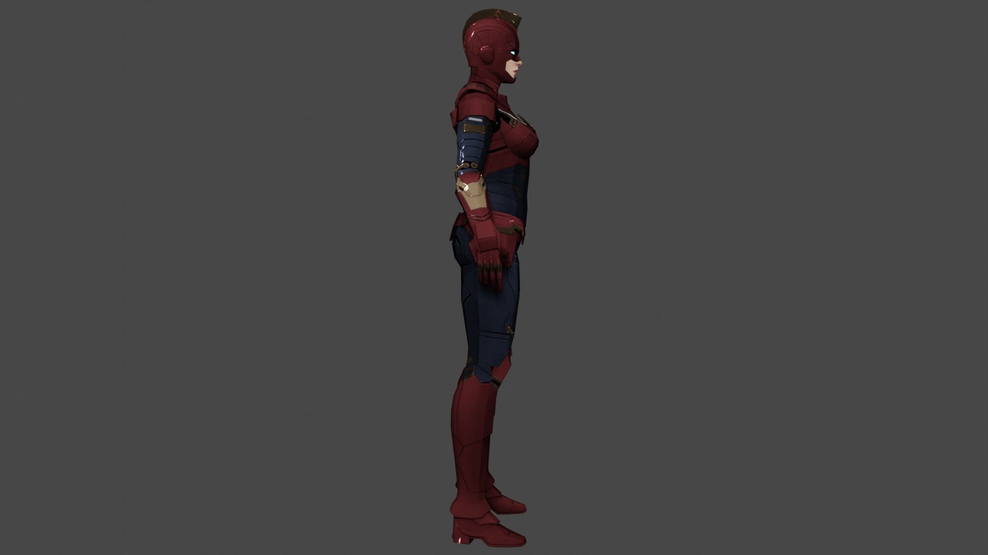 Captain Marvel 3D Model 3D model rigged | CGTrader