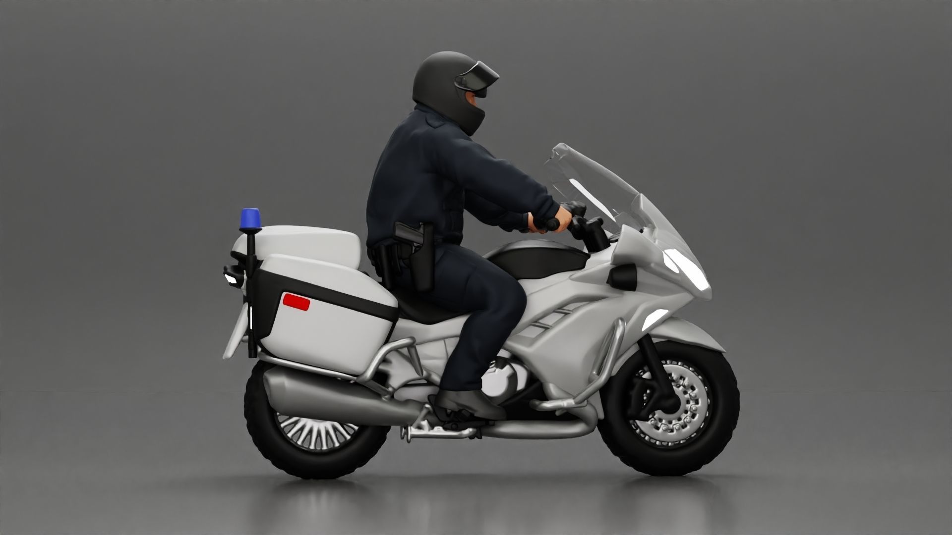 Police Officer riding Police motorbike 3D model 3D printable | CGTrader