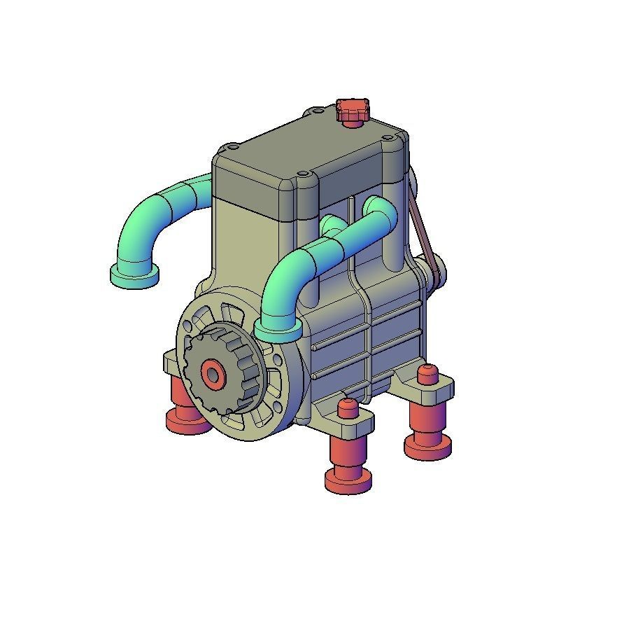 ENGINE MOVING PISTON 3D model 3D printable | CGTrader