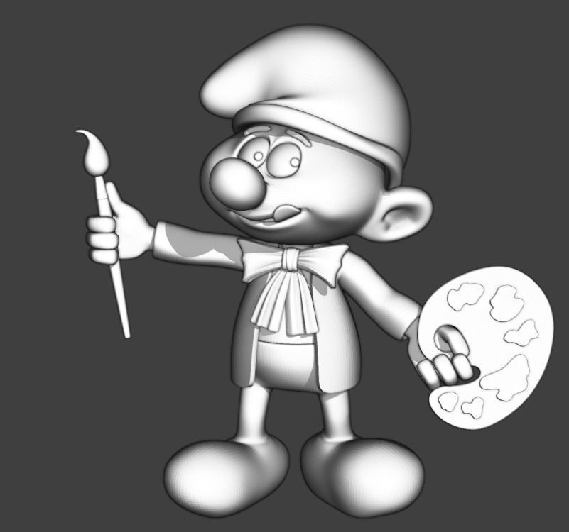 Painter Smurf 3D model 3D printable | CGTrader