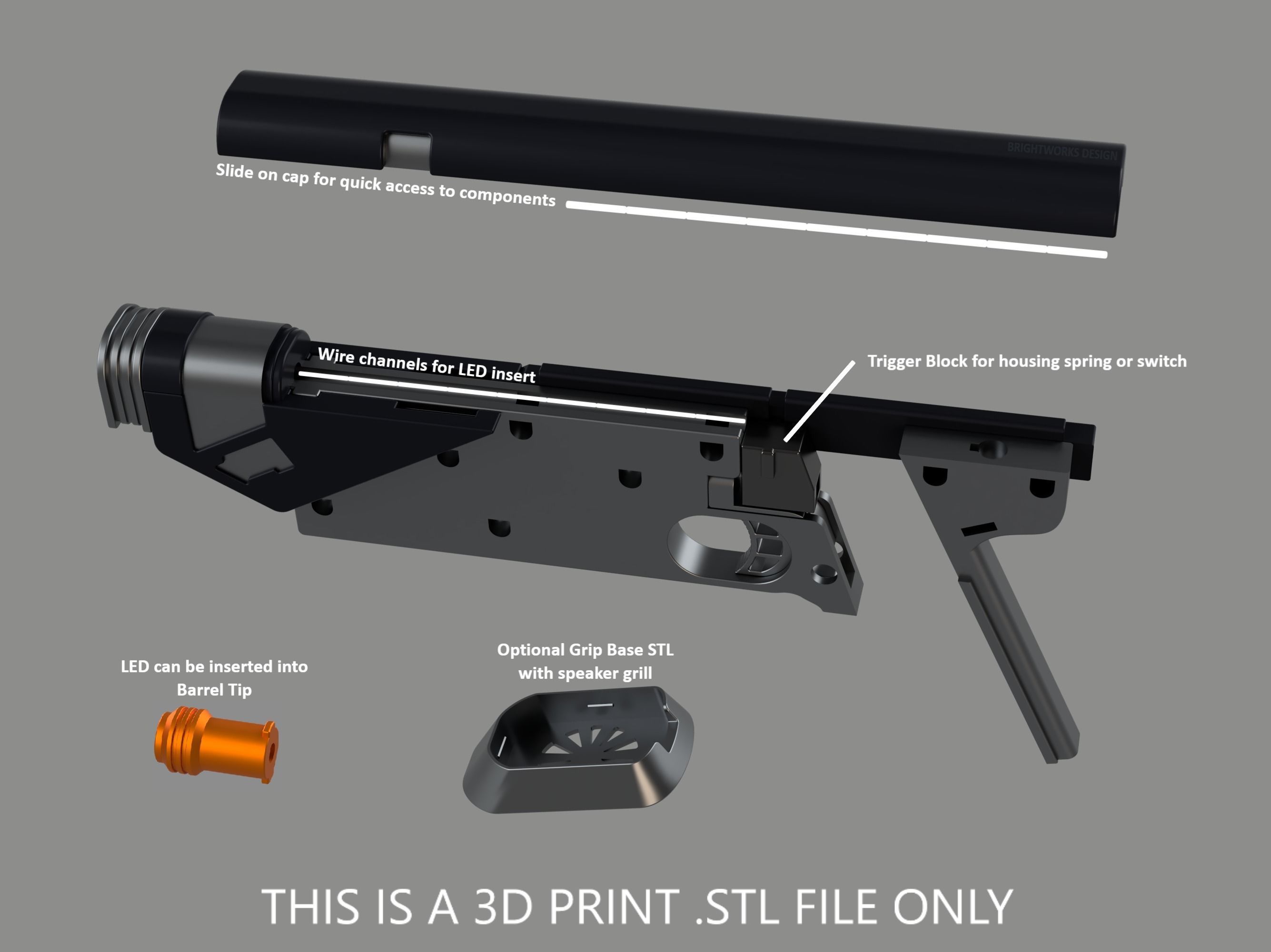 Mandalorian Westar 35 Blaster Pistol - 3D Print STL File 3D model 3D ...