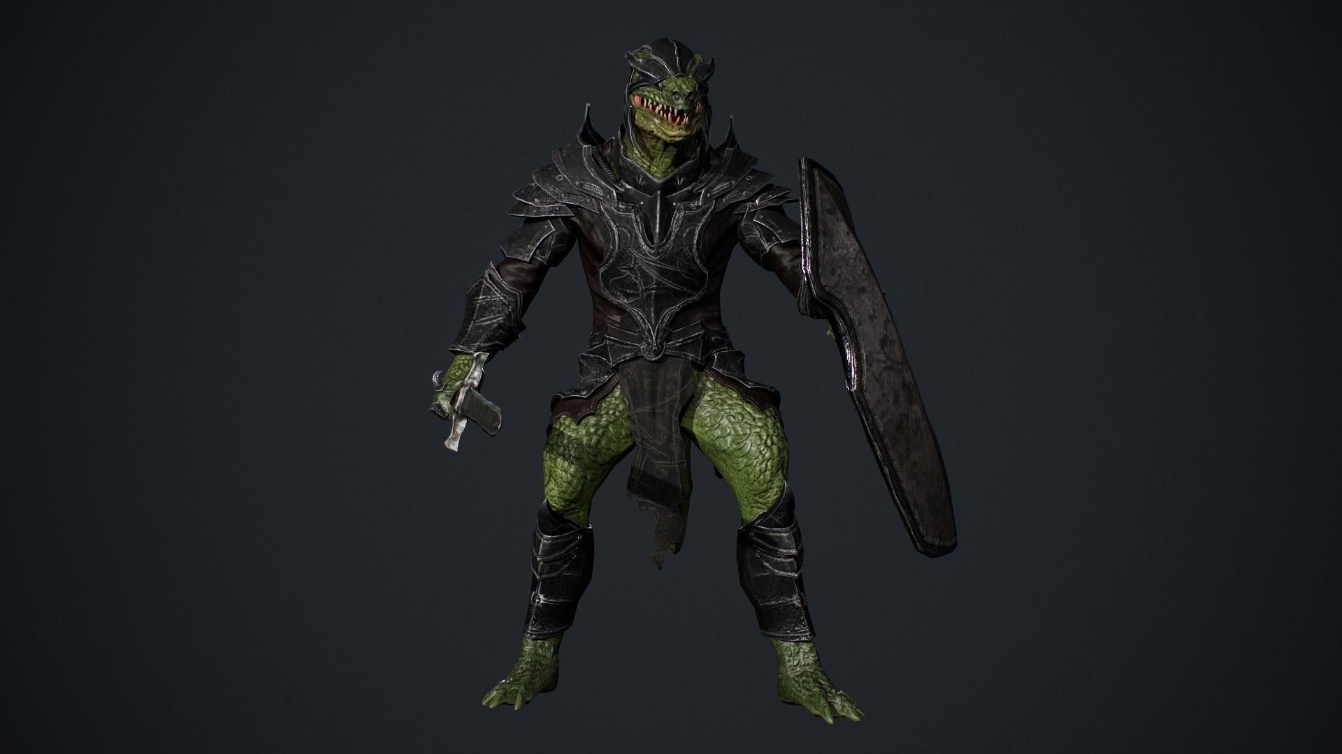 3D model Lizardman Knight VR / AR / low-poly | CGTrader