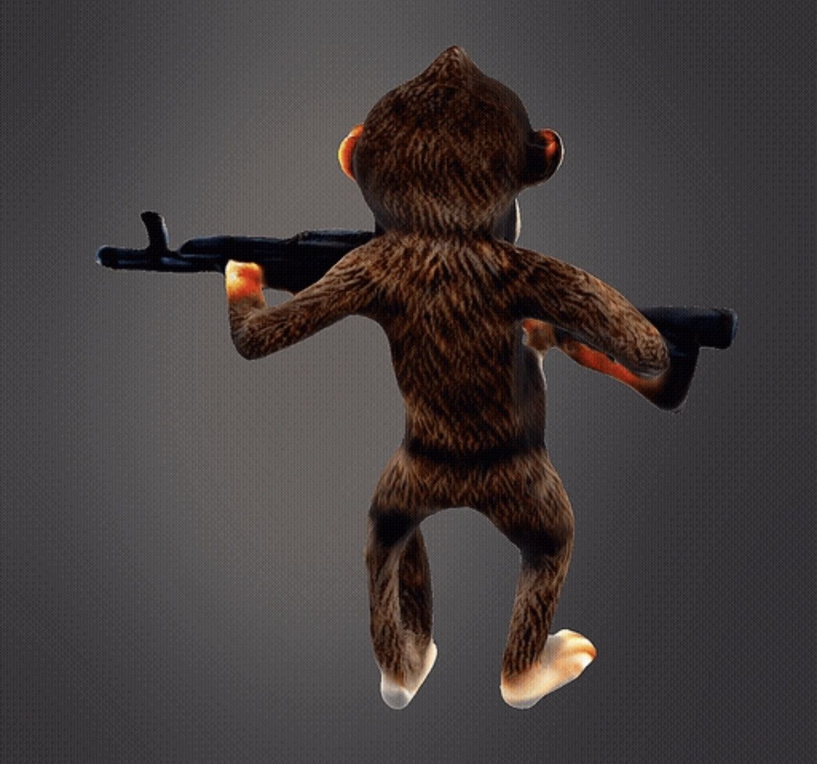Monkey Using Ak-47 3D model 3D printable | CGTrader