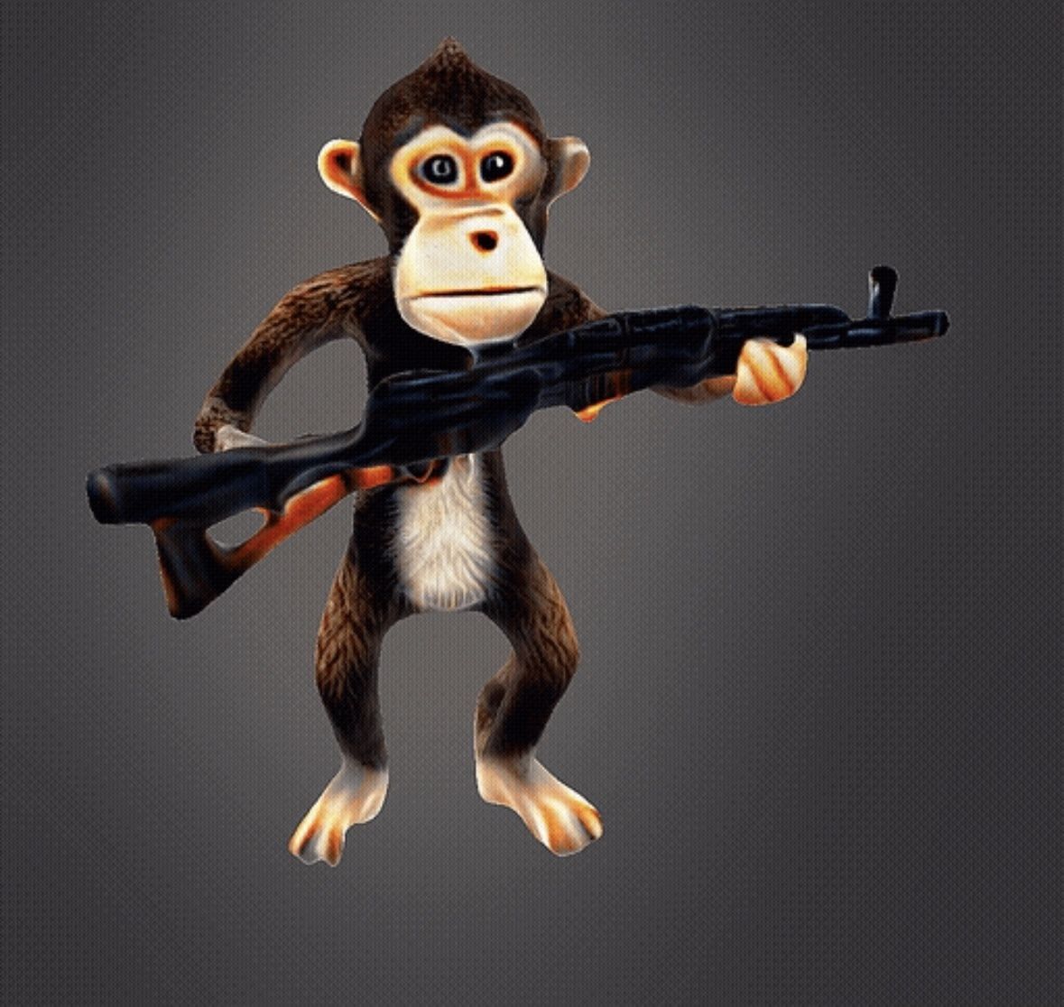 Monkey Using Ak-47 3D model 3D printable | CGTrader