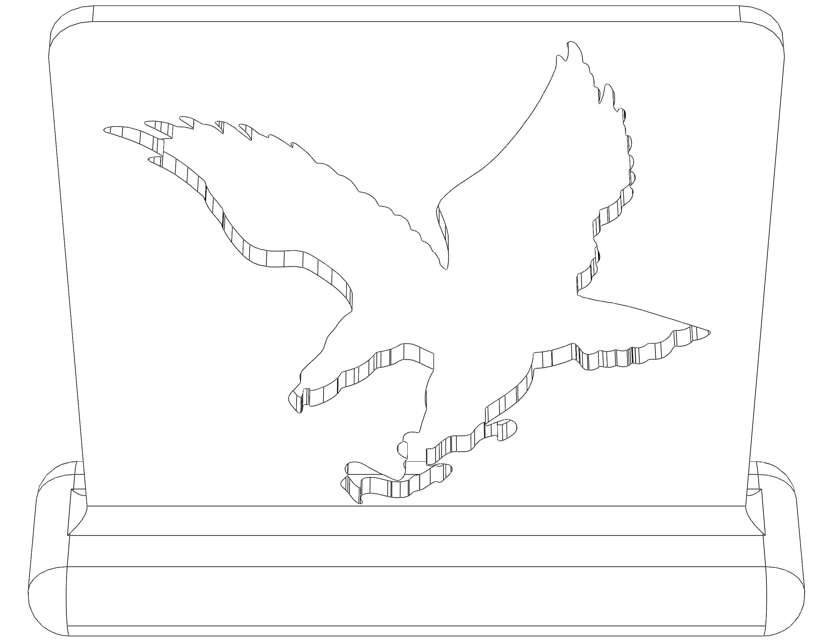 3D Art Eagle Stencil 3D model 3D printable | CGTrader