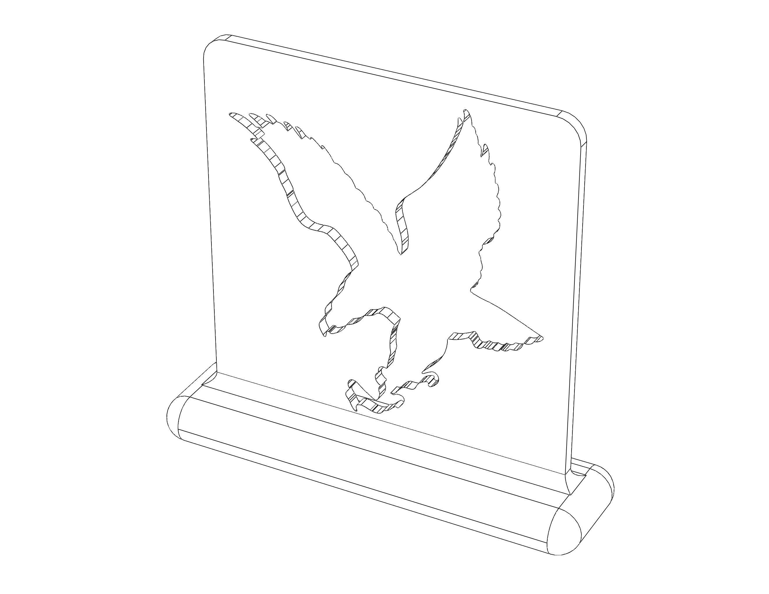 3D Art Eagle Stencil 3D model 3D printable | CGTrader