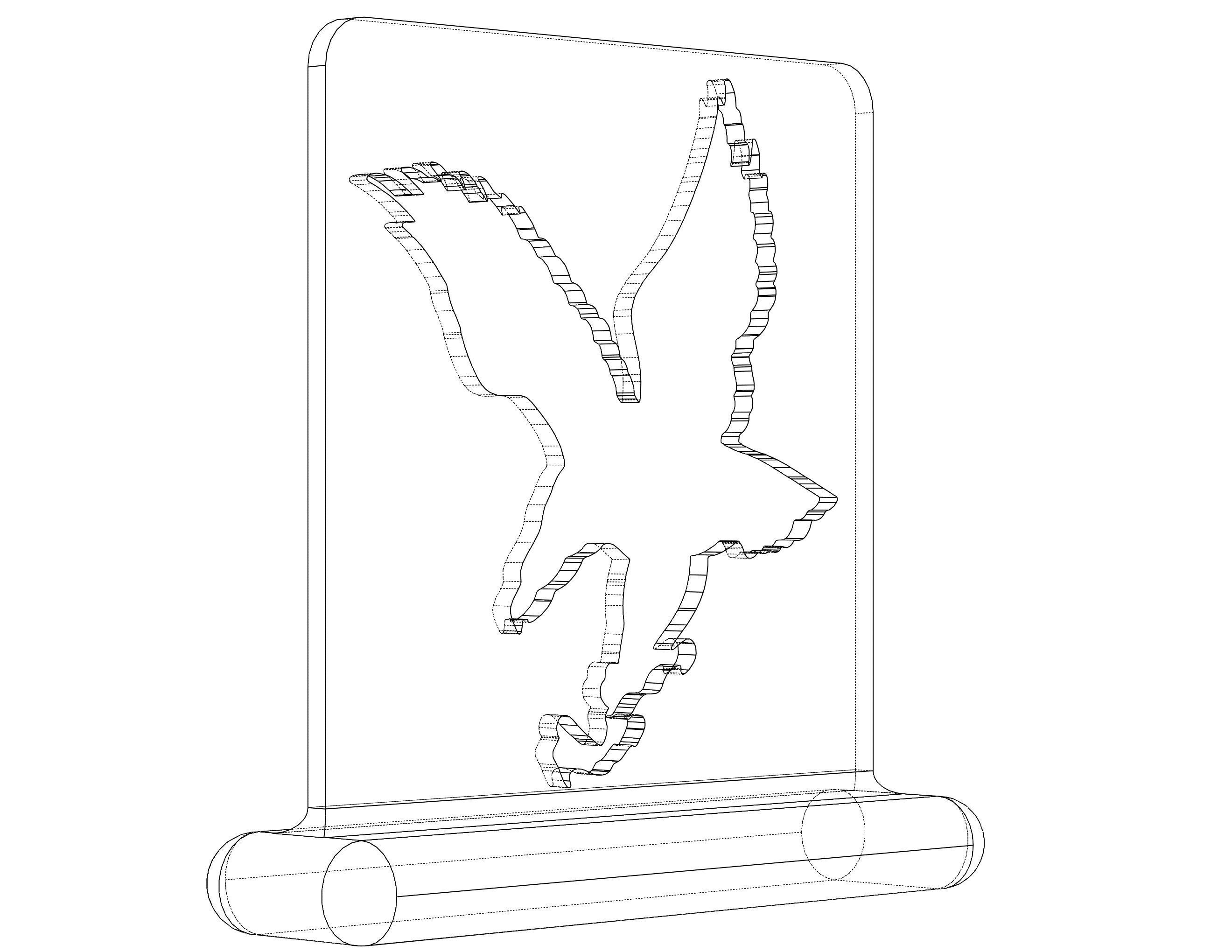 3D Art Eagle Stencil 3D model 3D printable | CGTrader