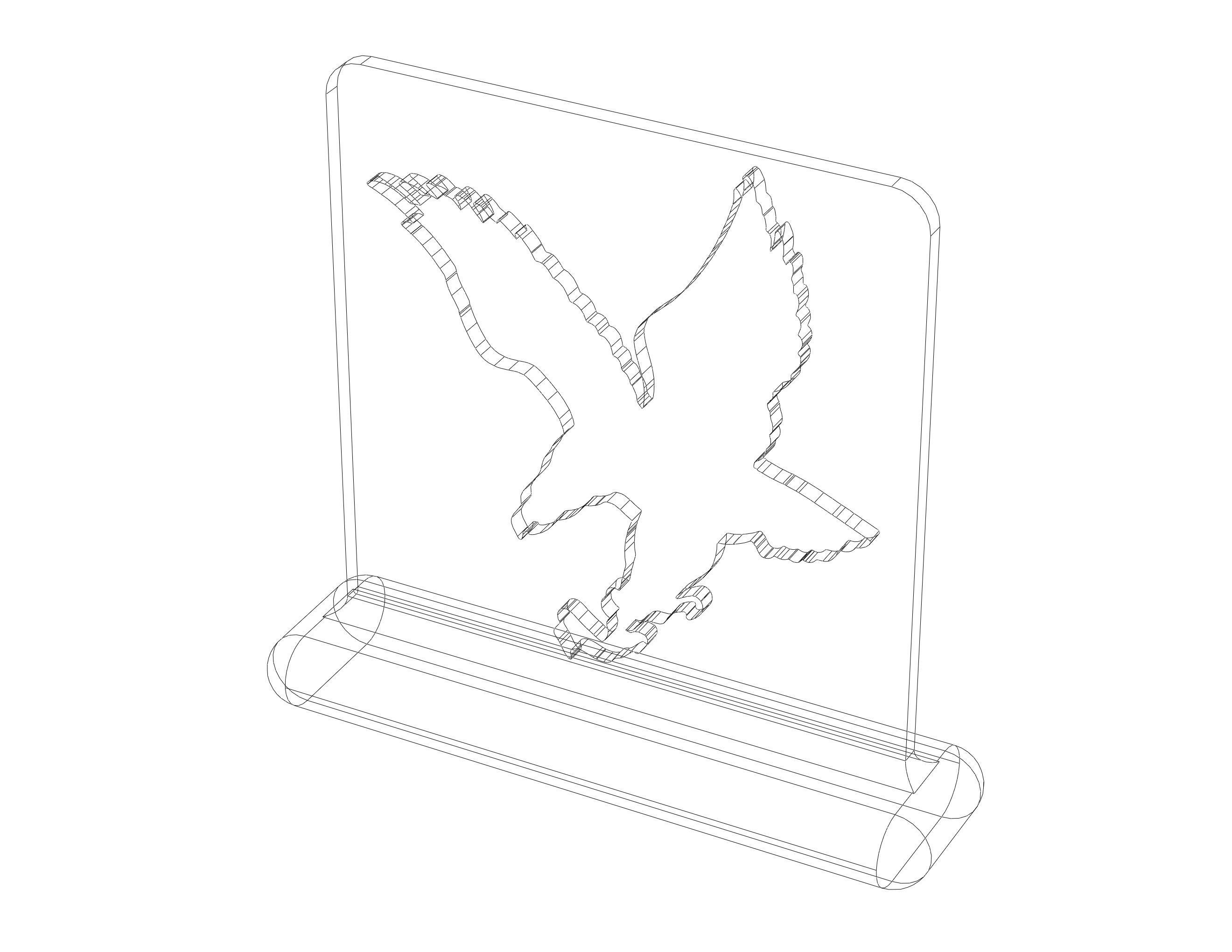 3D Art Eagle Stencil 3D model 3D printable | CGTrader