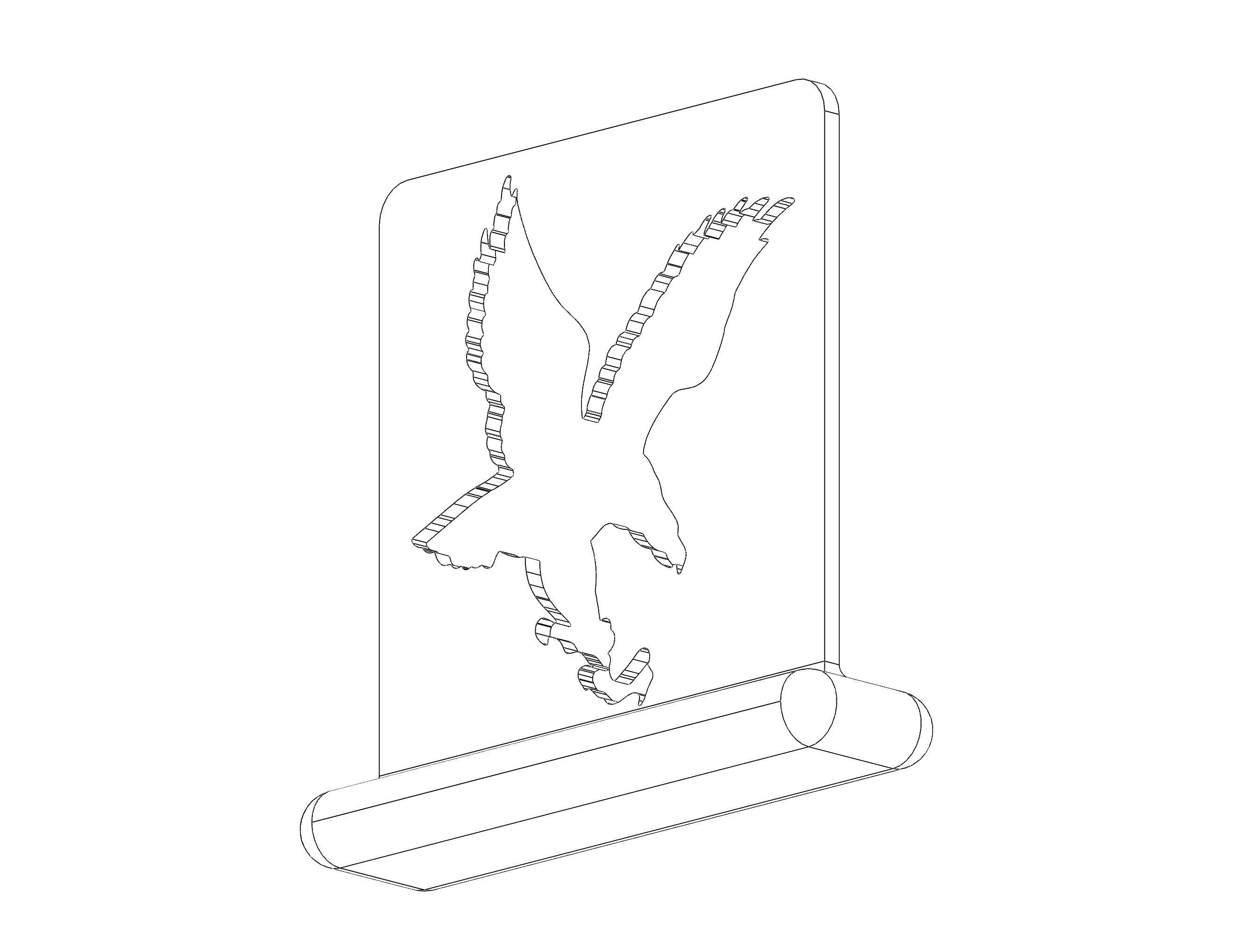3D Art Eagle Stencil 3D model 3D printable | CGTrader