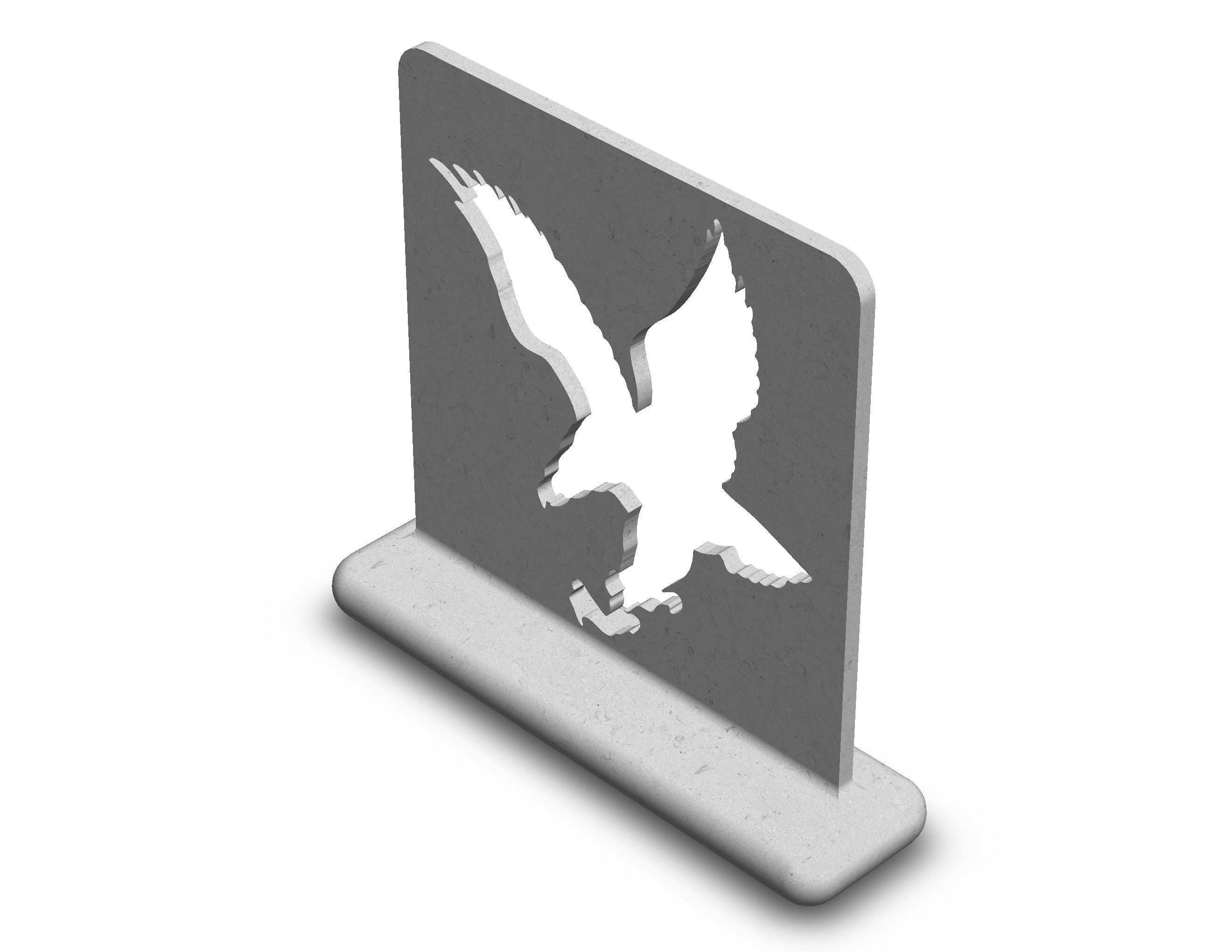 3D Art Eagle Stencil 3D model 3D printable | CGTrader